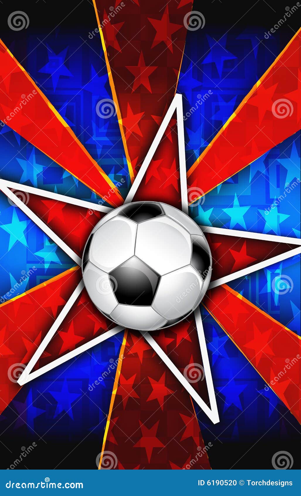 Soccer Star burst Red stock illustration. Illustration of graphics ...