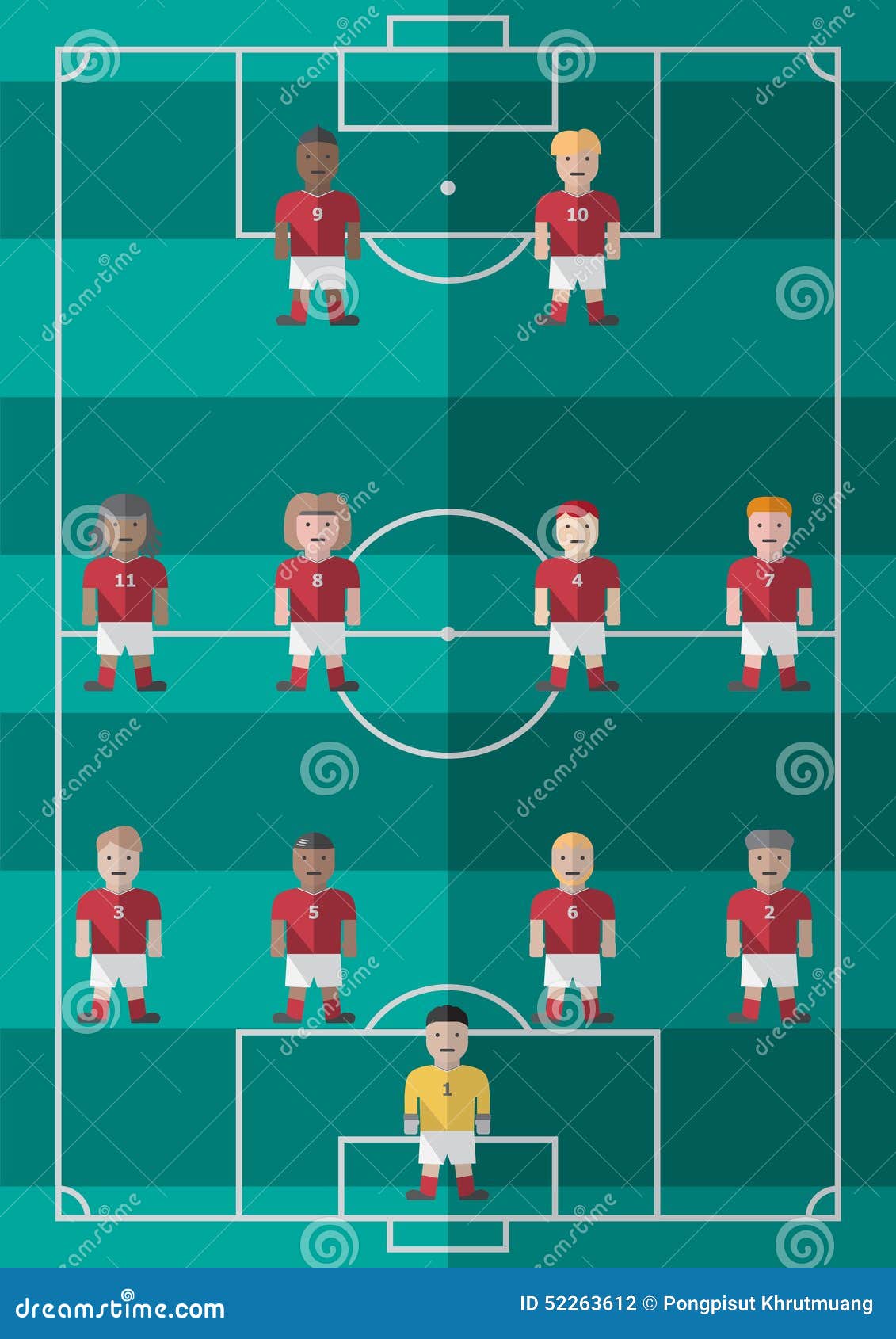 Soccer strategy formation stock vector. Illustration of player - 52263612