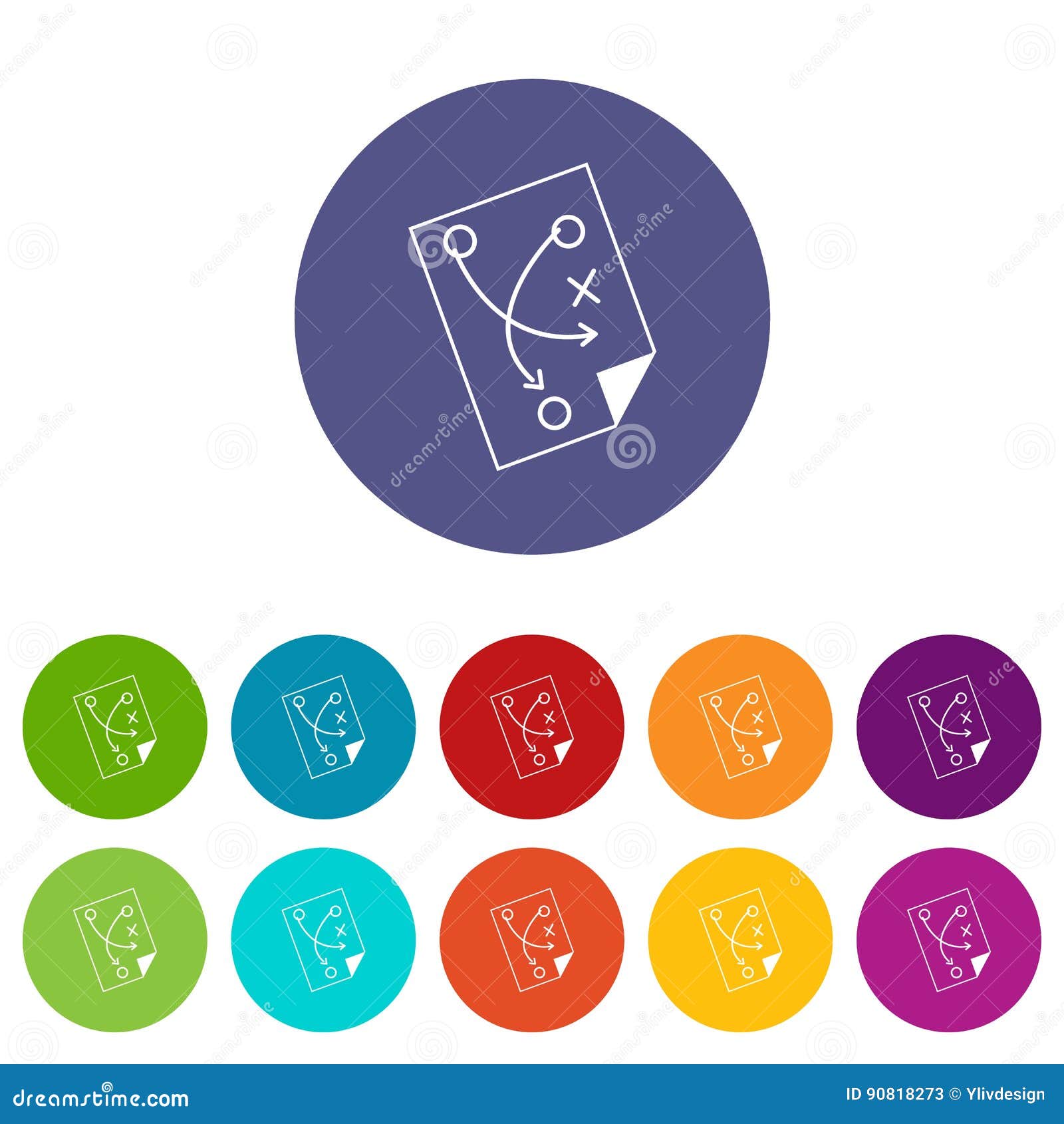 Soccer Strategy Icons Set Flat Vector | CartoonDealer.com #90818273