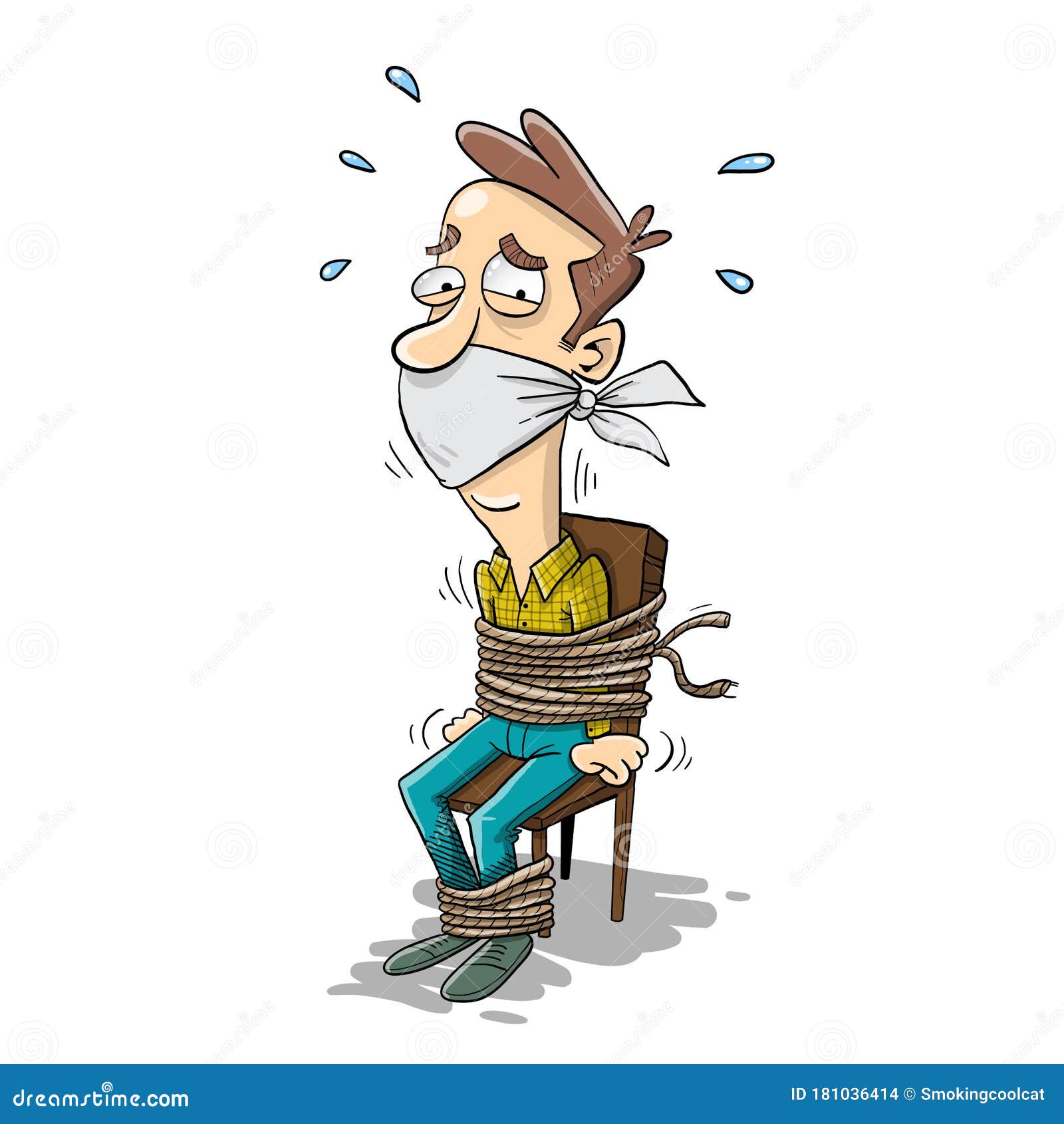Hostage Situation of a Kidnaped Man Stock Vector - Illustration of ...