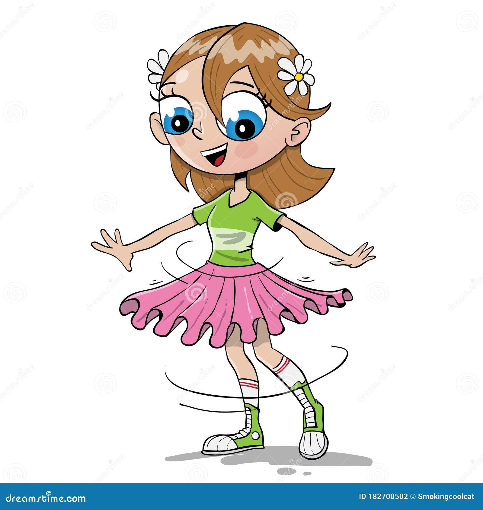 Girl Spinning Hula Hoop Around Her Waist, Kid Doing Sports, Healthy ...