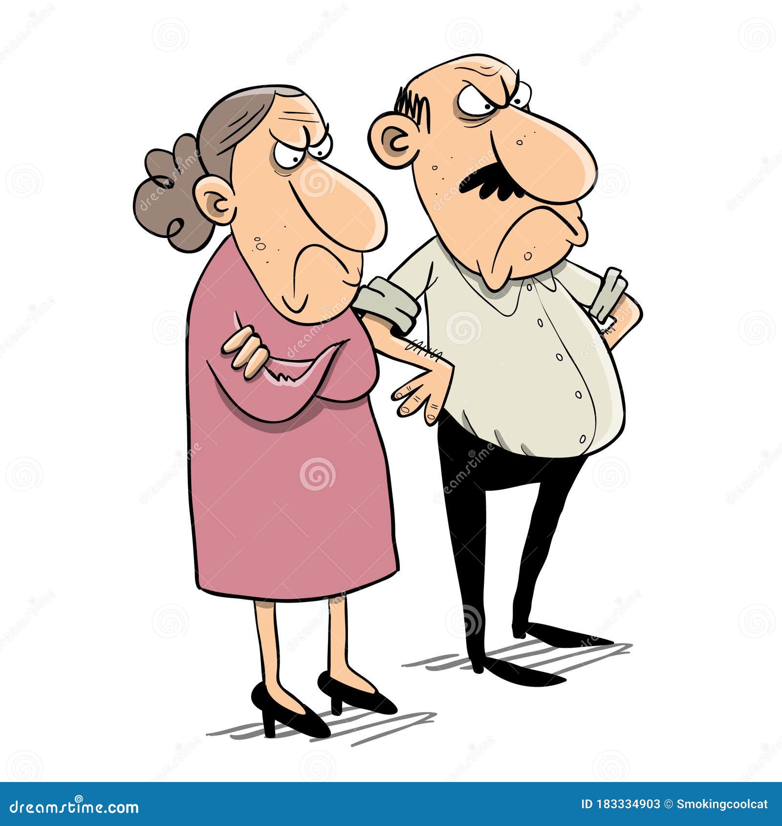 Upset Husband and Wife or Parents Stock Illustration - Illustration of ...