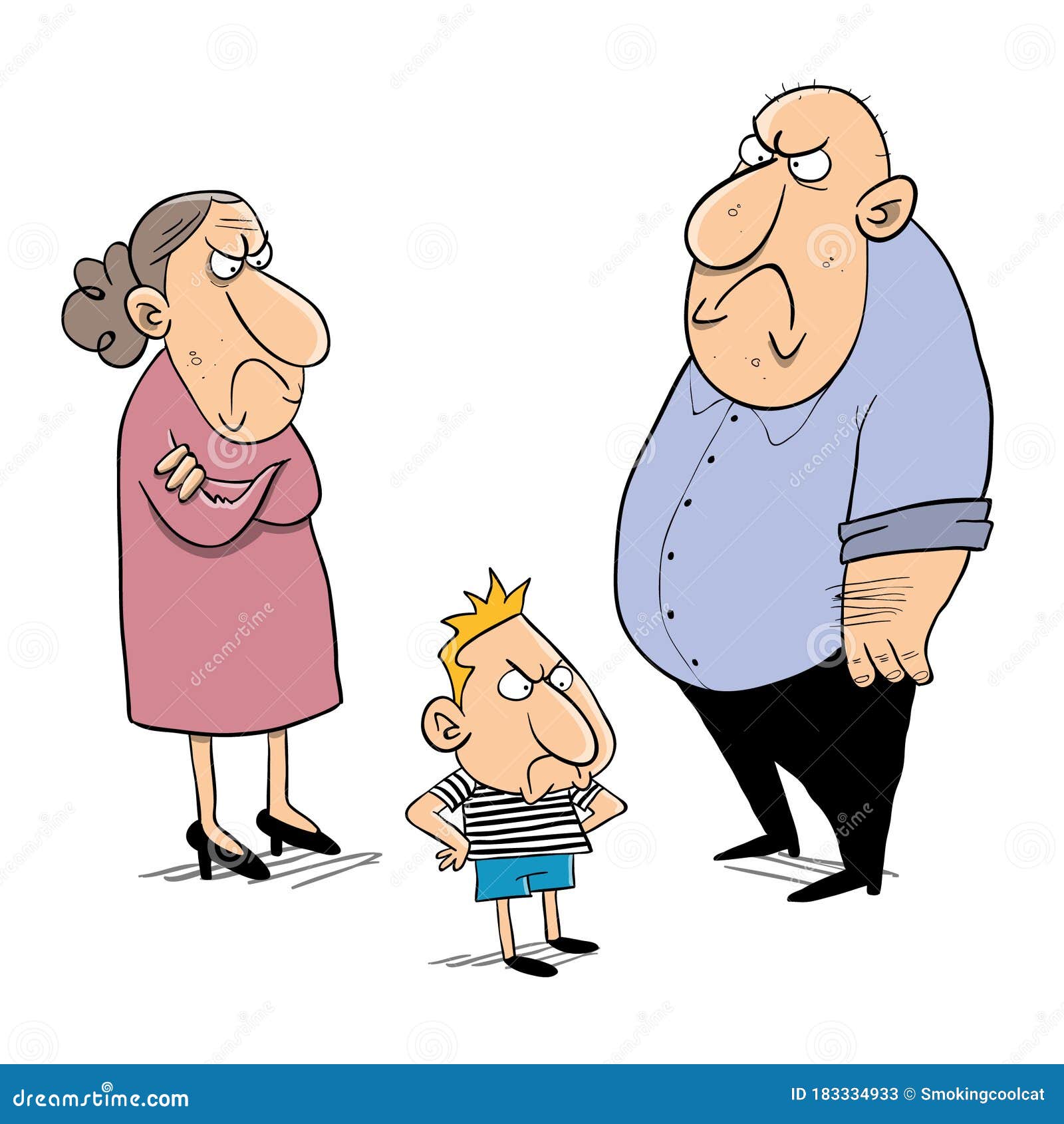 Upset Family Mother Father and Kid Stock Illustration - Illustration of ...