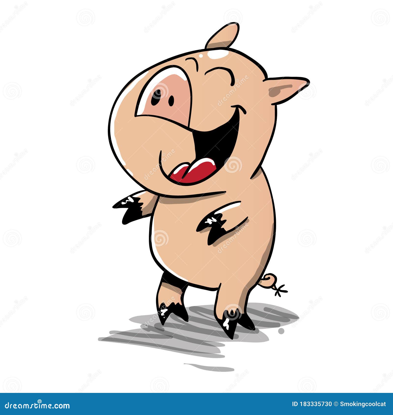 Cute little pig laughing stock illustration. Illustration of piglet ...