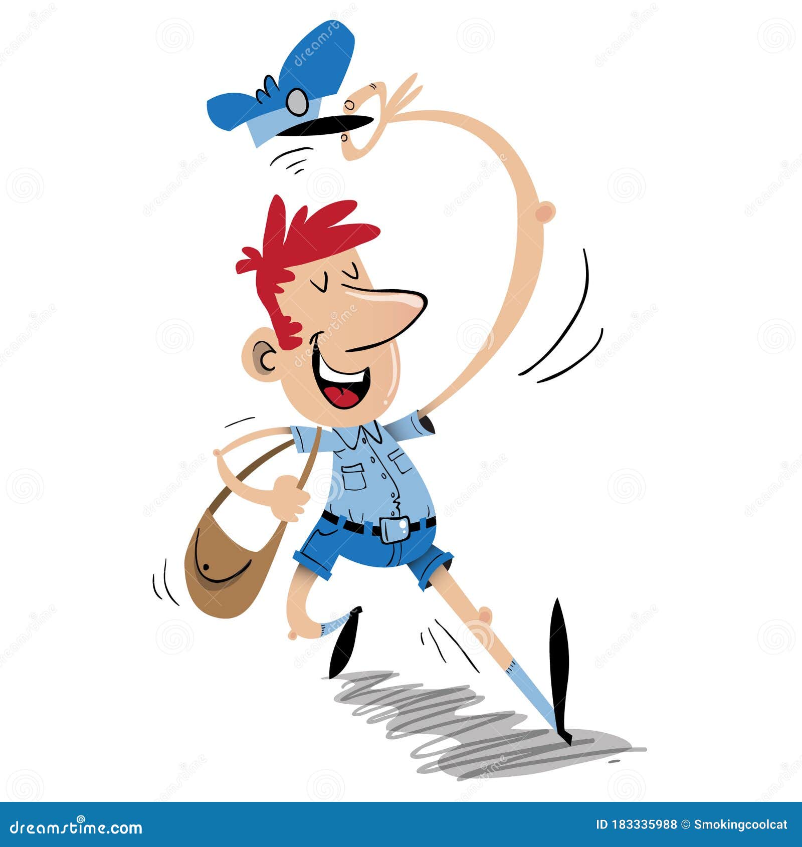 Big Head Postman Cartoon Vector Illustration | CartoonDealer.com #57645424