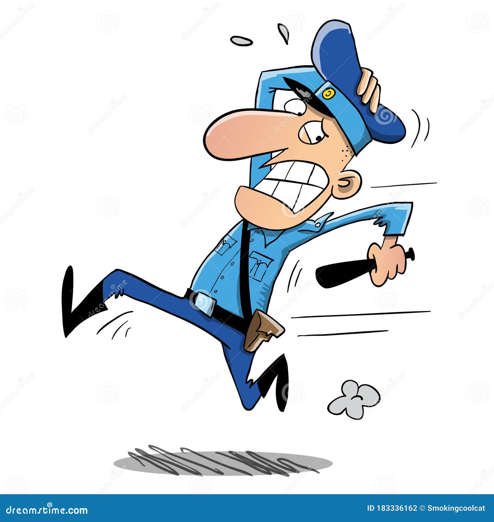 Cartoon Policeman Running | CartoonDealer.com #19317099
