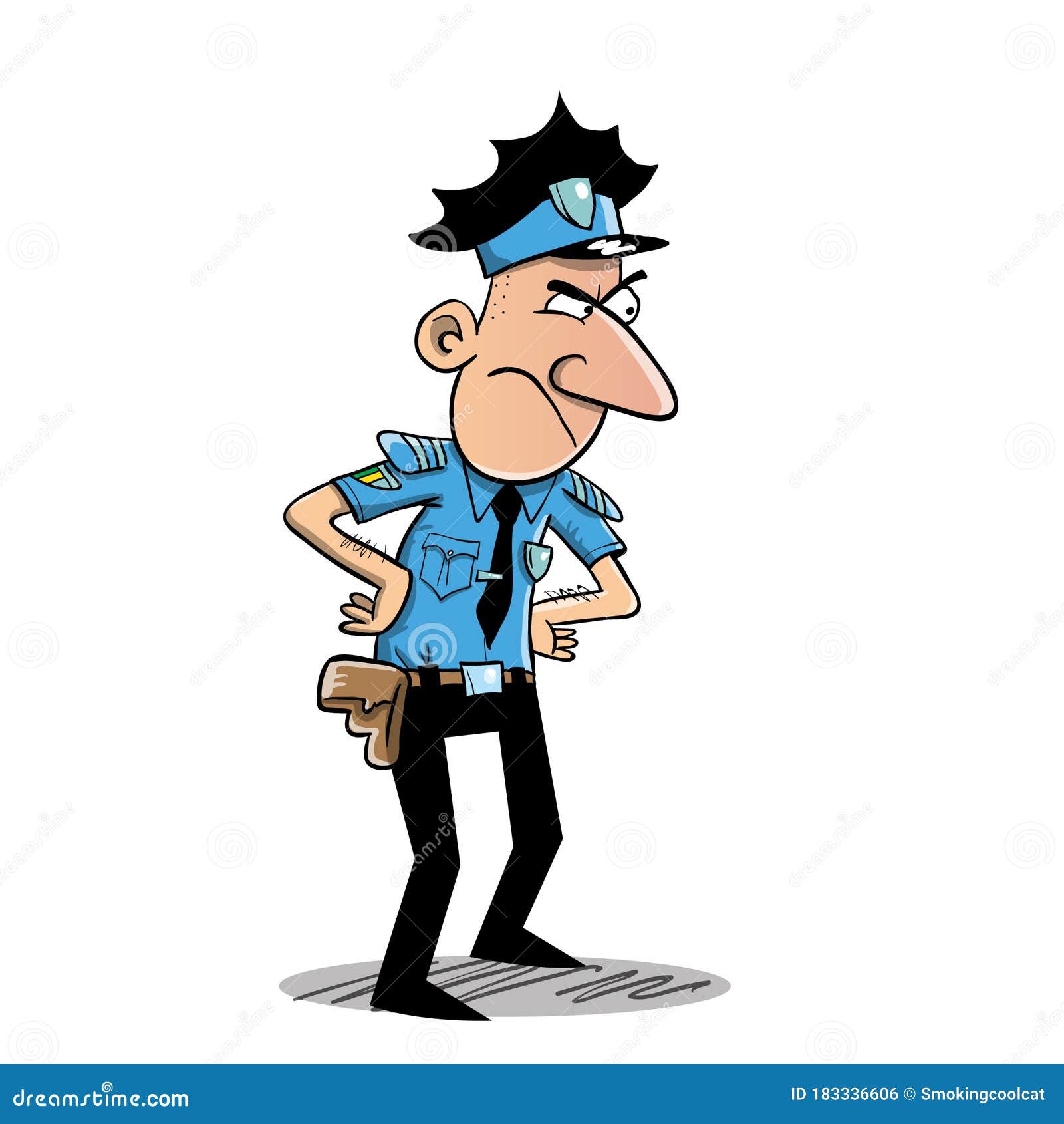 Officer Standing Pose Policeman In Uniform Security Authority Justice ...