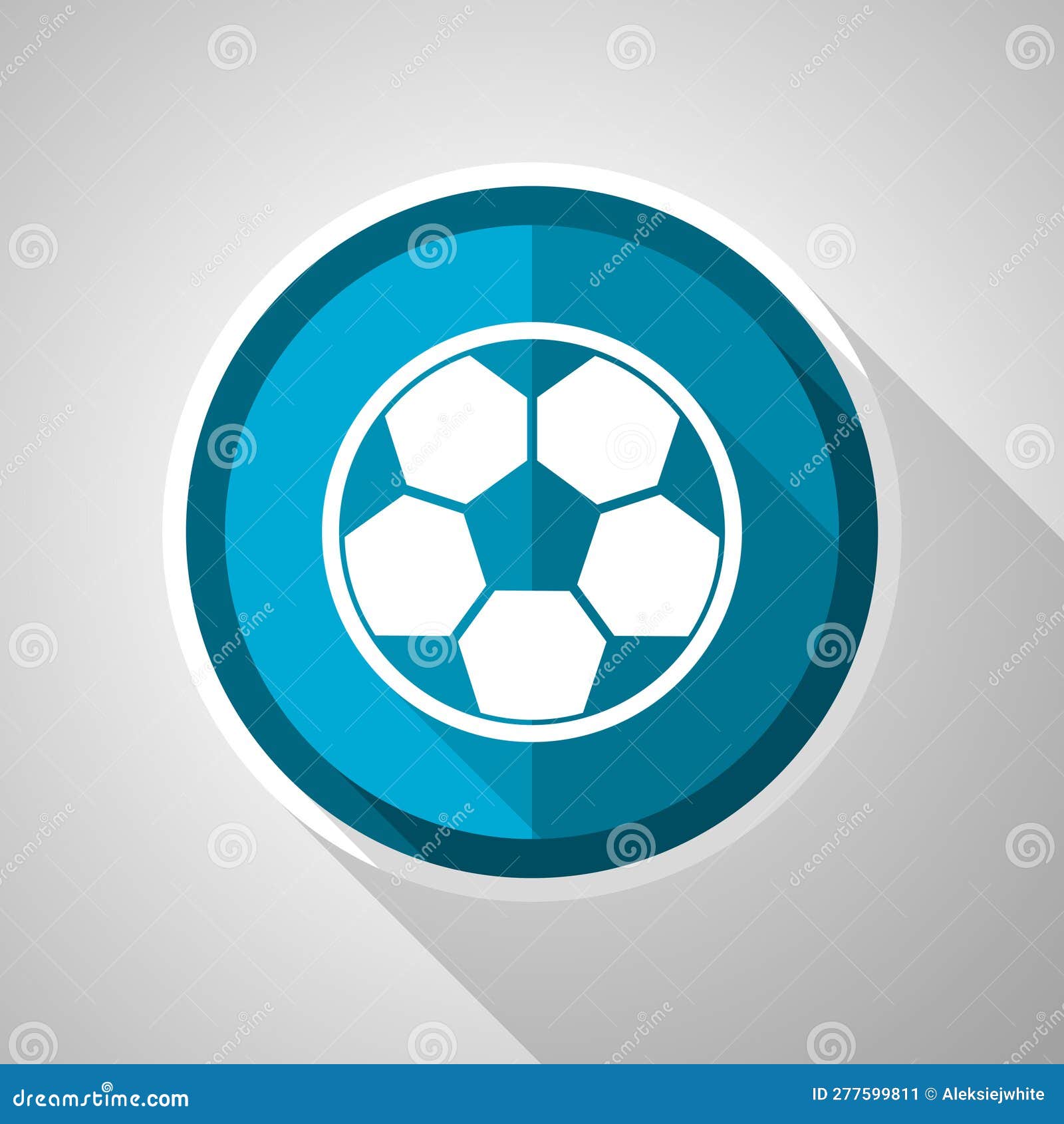 Soccer Symbol, Flat Design Vector Blue Icon with Long Shadow Stock ...