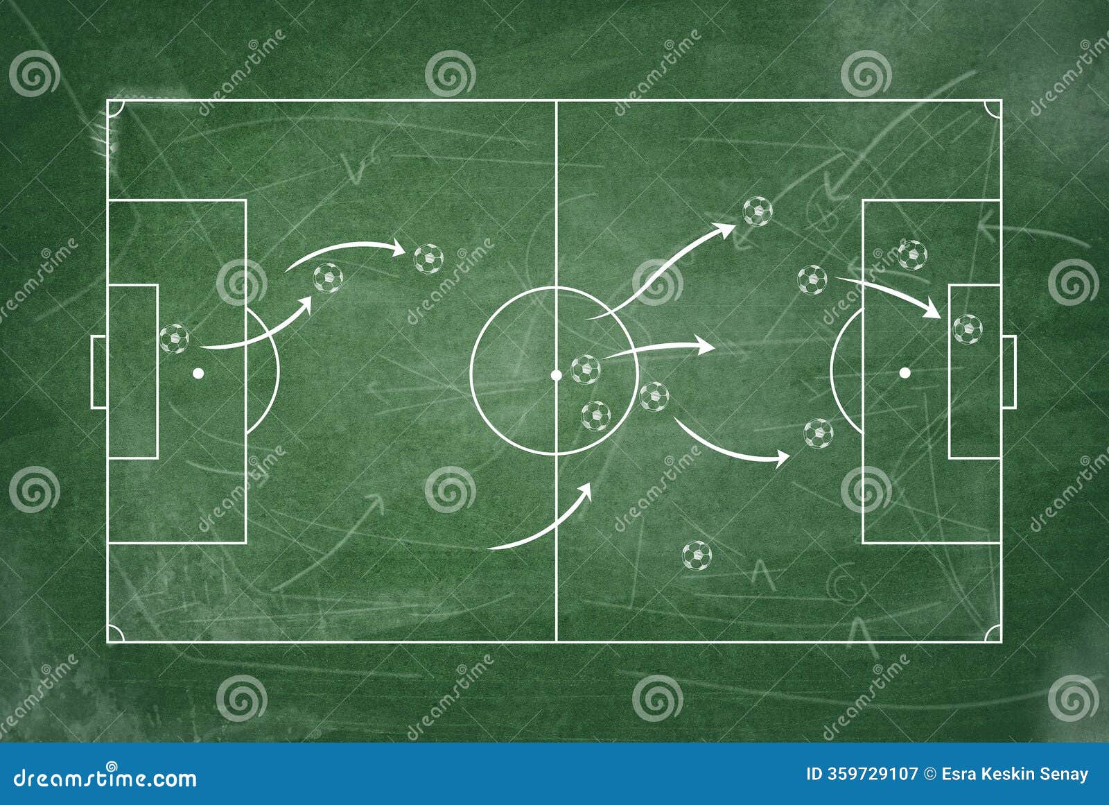Soccer Tactics and Strategy on a Chalkboard. Stock Illustration ...