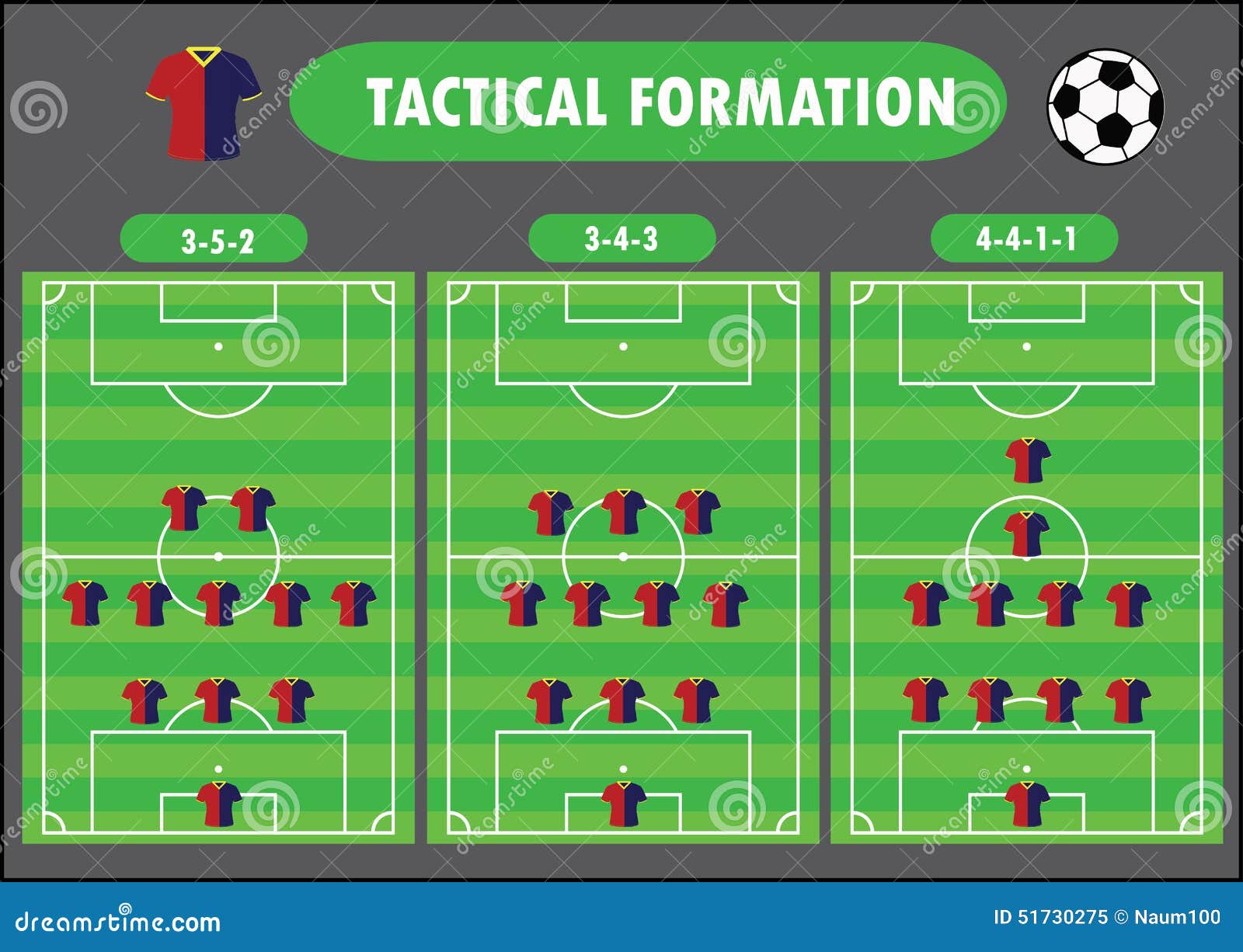 Soccer team formation stock vector. Illustration of goal - 51730275