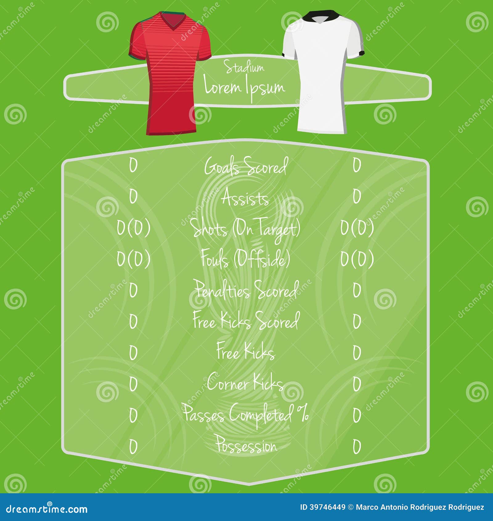 Soccer Team Player Charts Editable with Space for Text Stock Vector ...