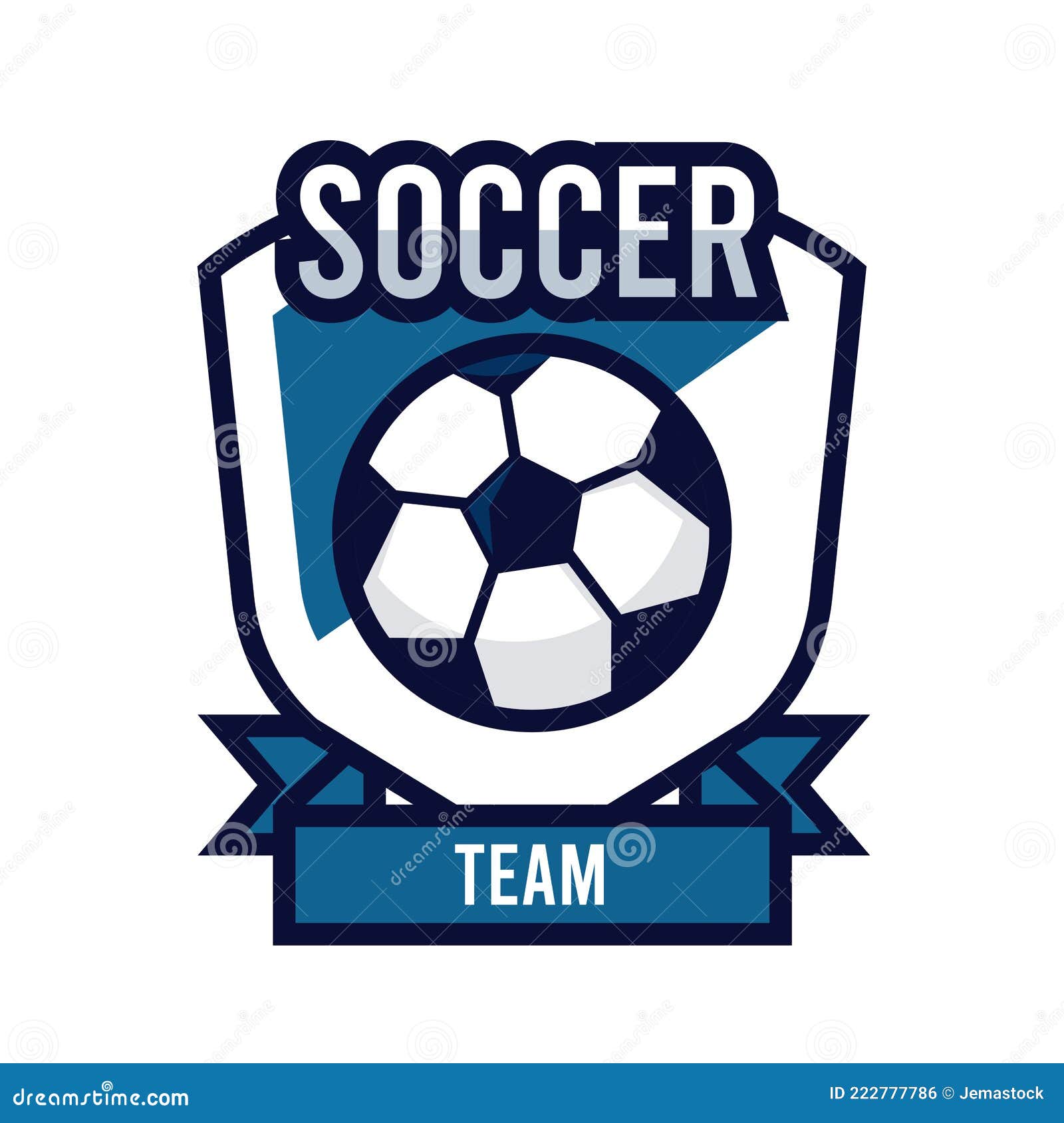 Soccer team shield emblem stock vector. Illustration of football ...