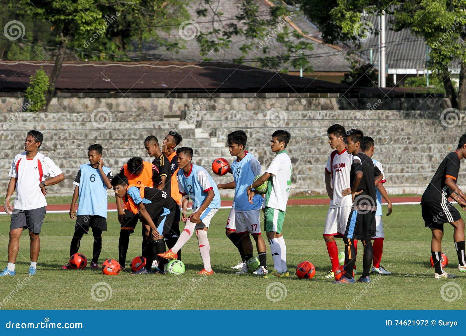 Soccer editorial photography. Image of training, java - 74621972