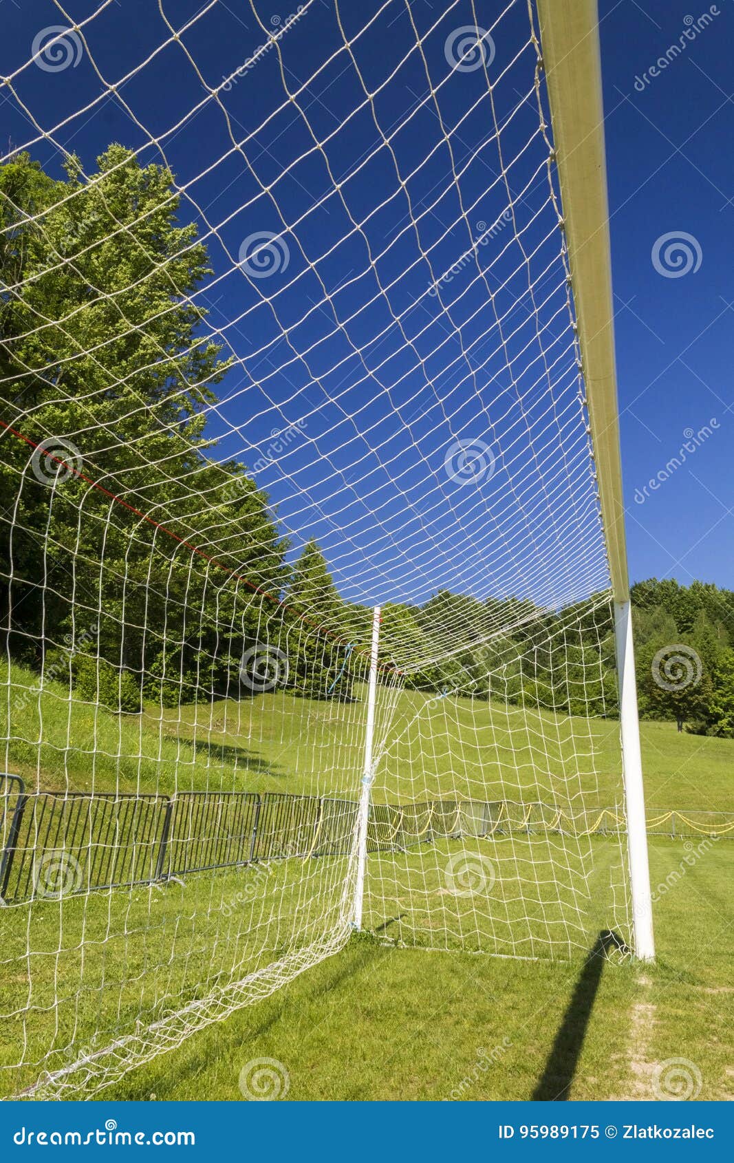 Soccer terrain in nature stock image. Image of ball, football - 95989175