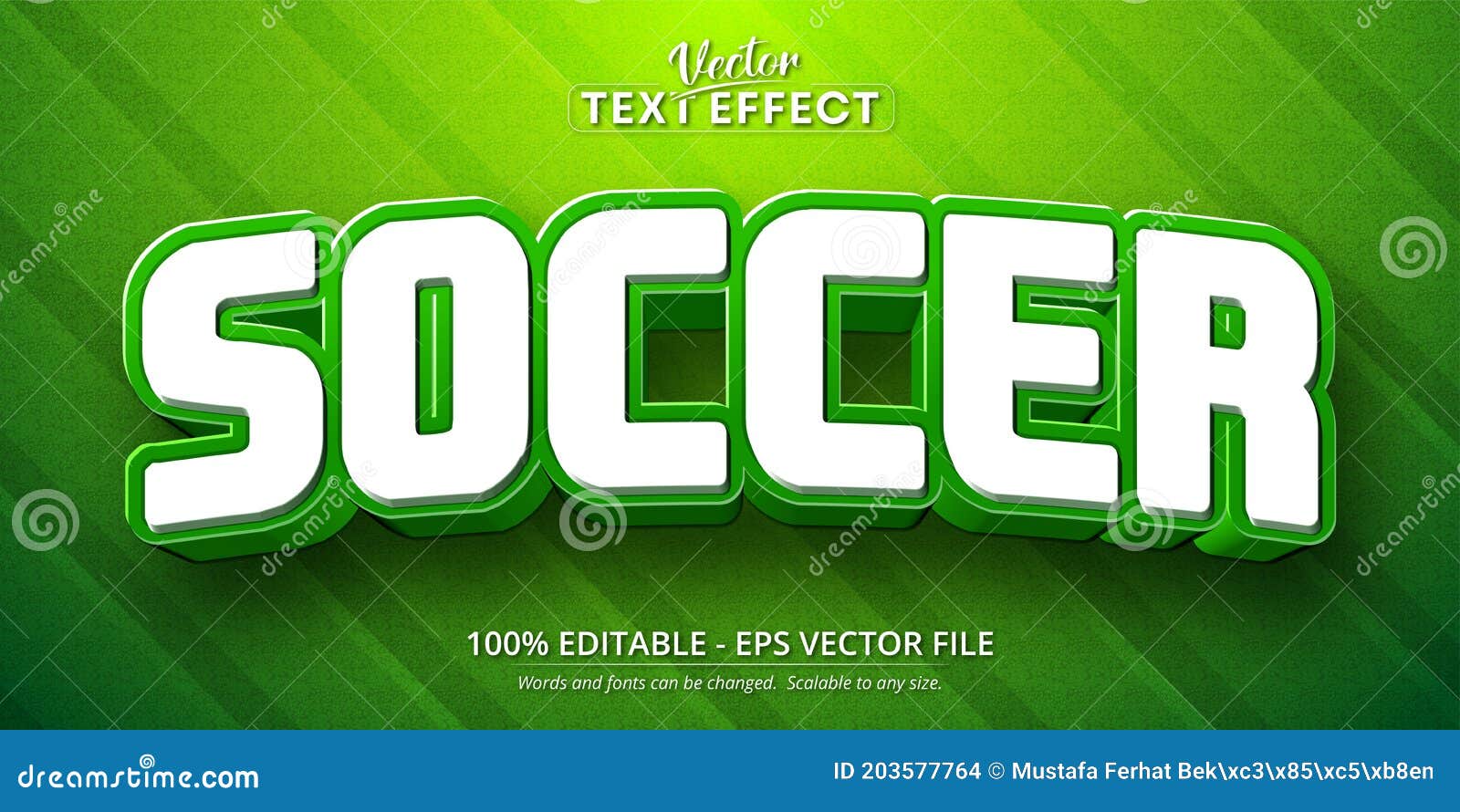 Soccer Text, Cartoon Style Editable Text Effect Stock Vector ...