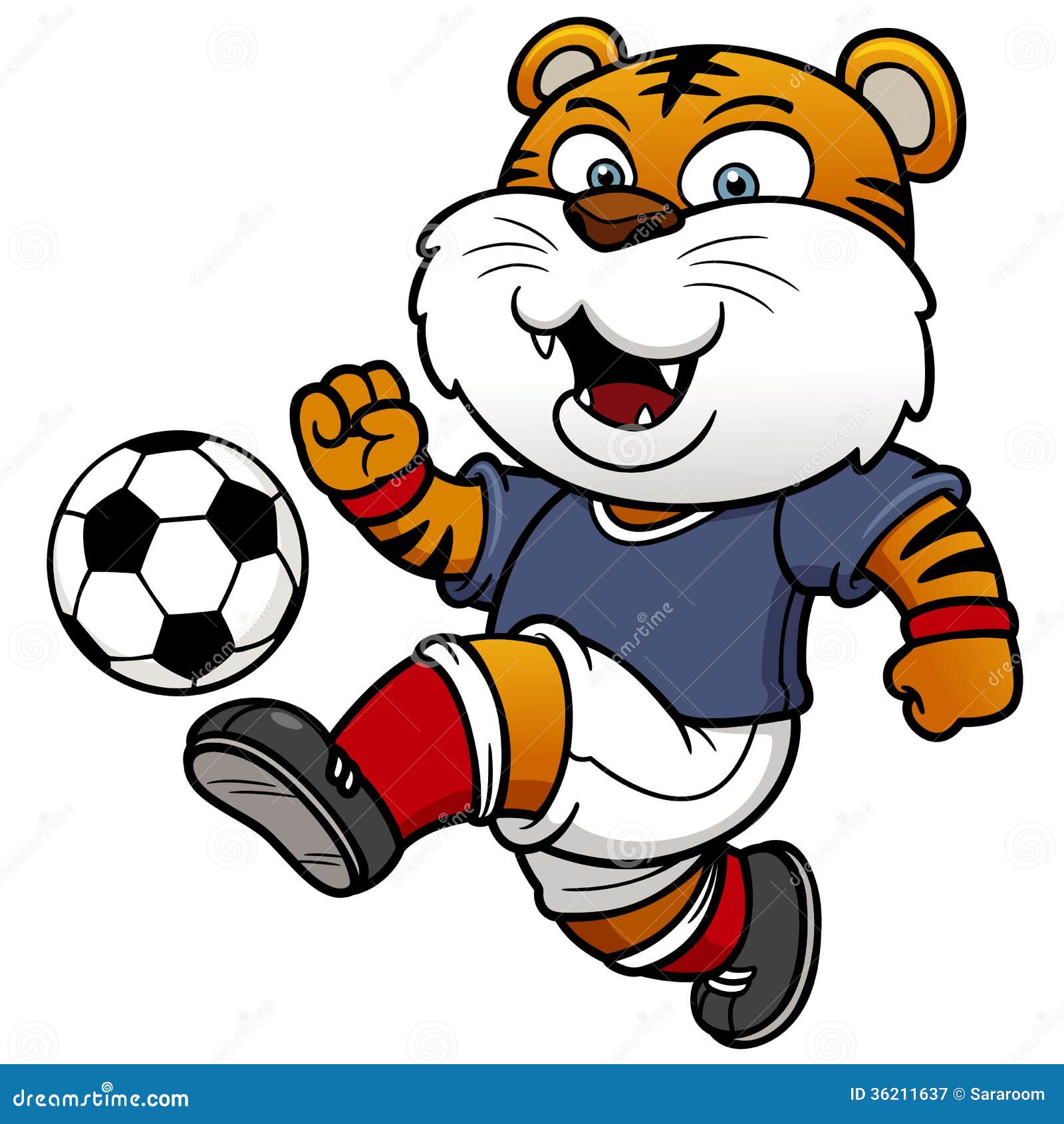 Soccer tiger player stock vector. Illustration of male - 36211637