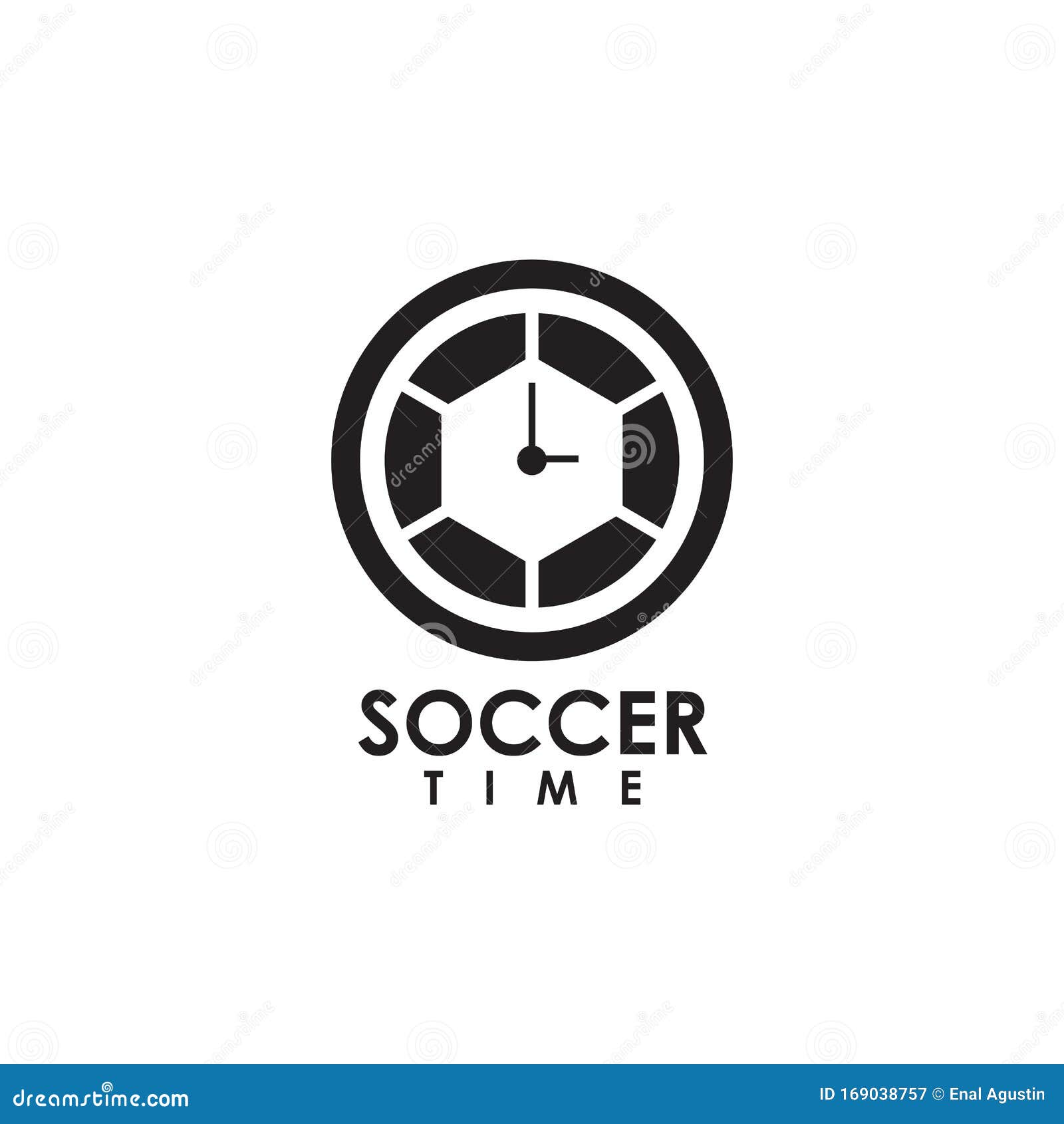 Soccer Time Logo Design Vector Template Stock Vector - Illustration of ...