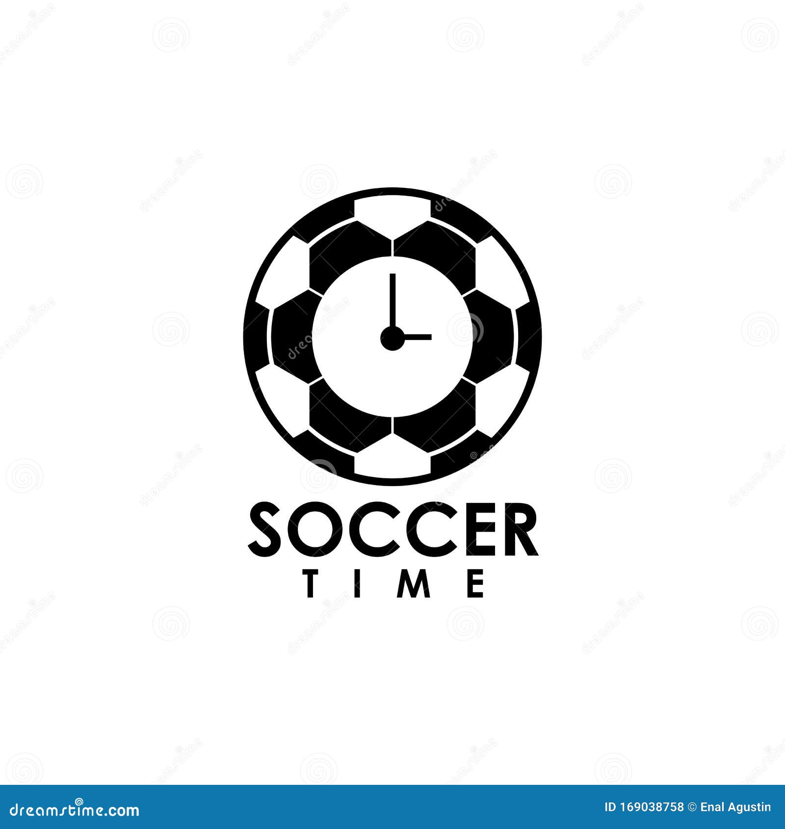 Soccer Time Logo Design Vector Template Stock Vector - Illustration of ...