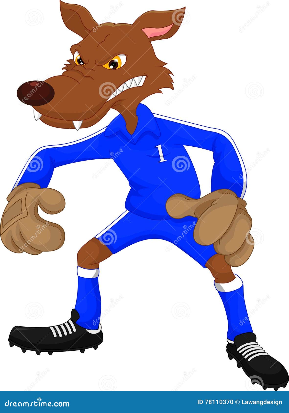 Soccer wolf cartoon stock vector. Illustration of engraving - 78110370