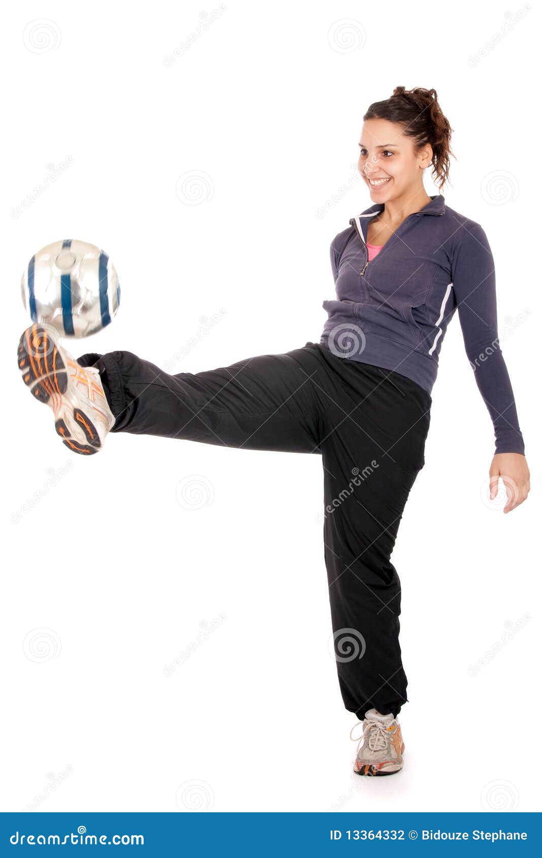 Fat Woman Kicking Her Diseases Stock Photography | CartoonDealer.com ...