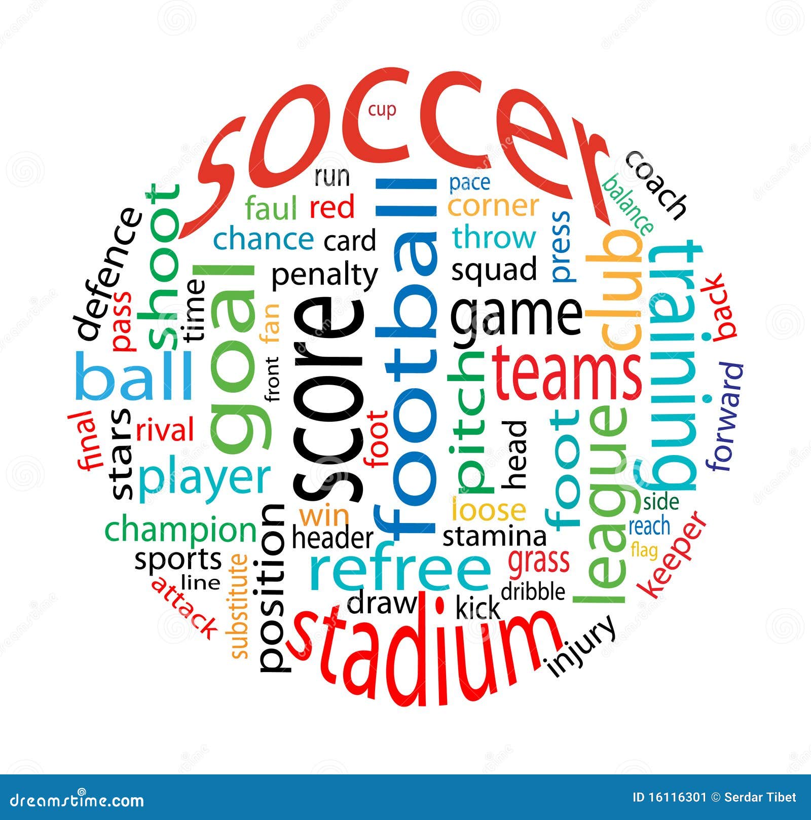 Soccer word cloud stock illustration. Illustration of champion - 16116301