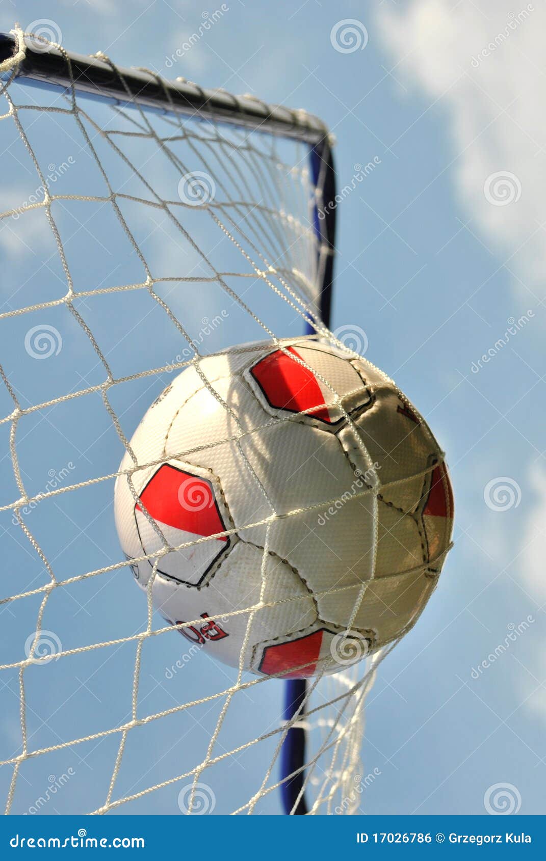 Soccerball in net stock photo. Image of ball, three, blue - 17026786