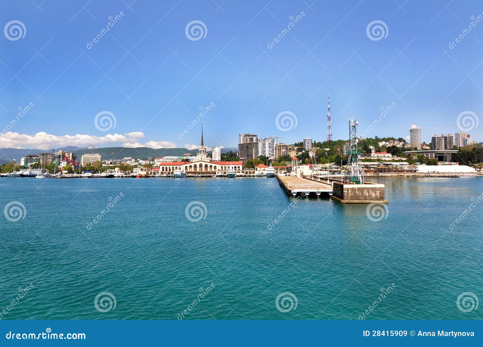 Sochi city stock image. Image of boat, quay, landmark - 28415909