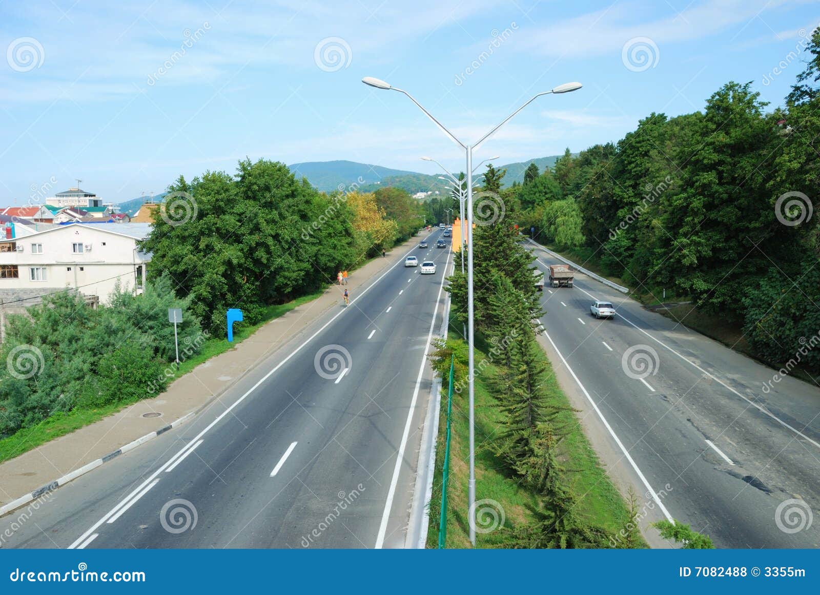 Sochi. Motorway stock photo. Image of driving, long, tree - 7082488