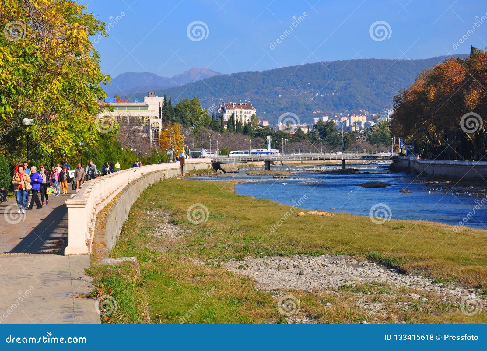 Sochi river editorial stock photo. Image of autumn, background - 133415618