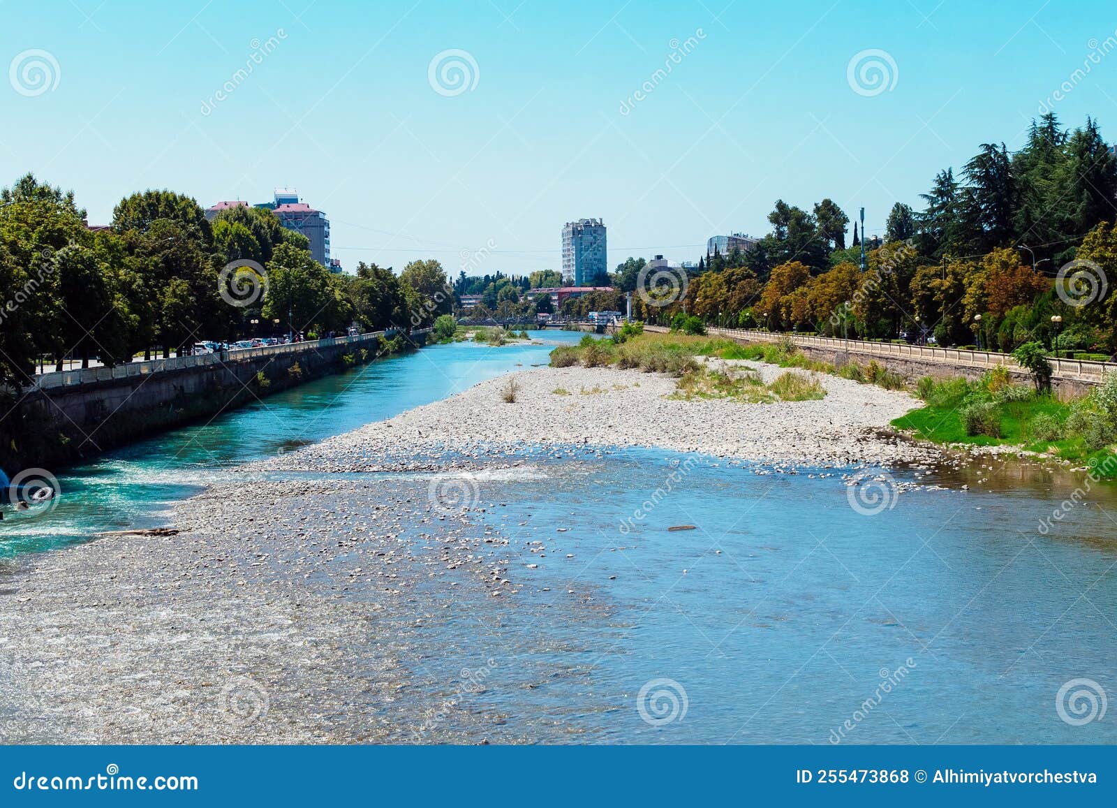 View of the Sochi River from the Bridge Editorial Stock Photo - Image ...