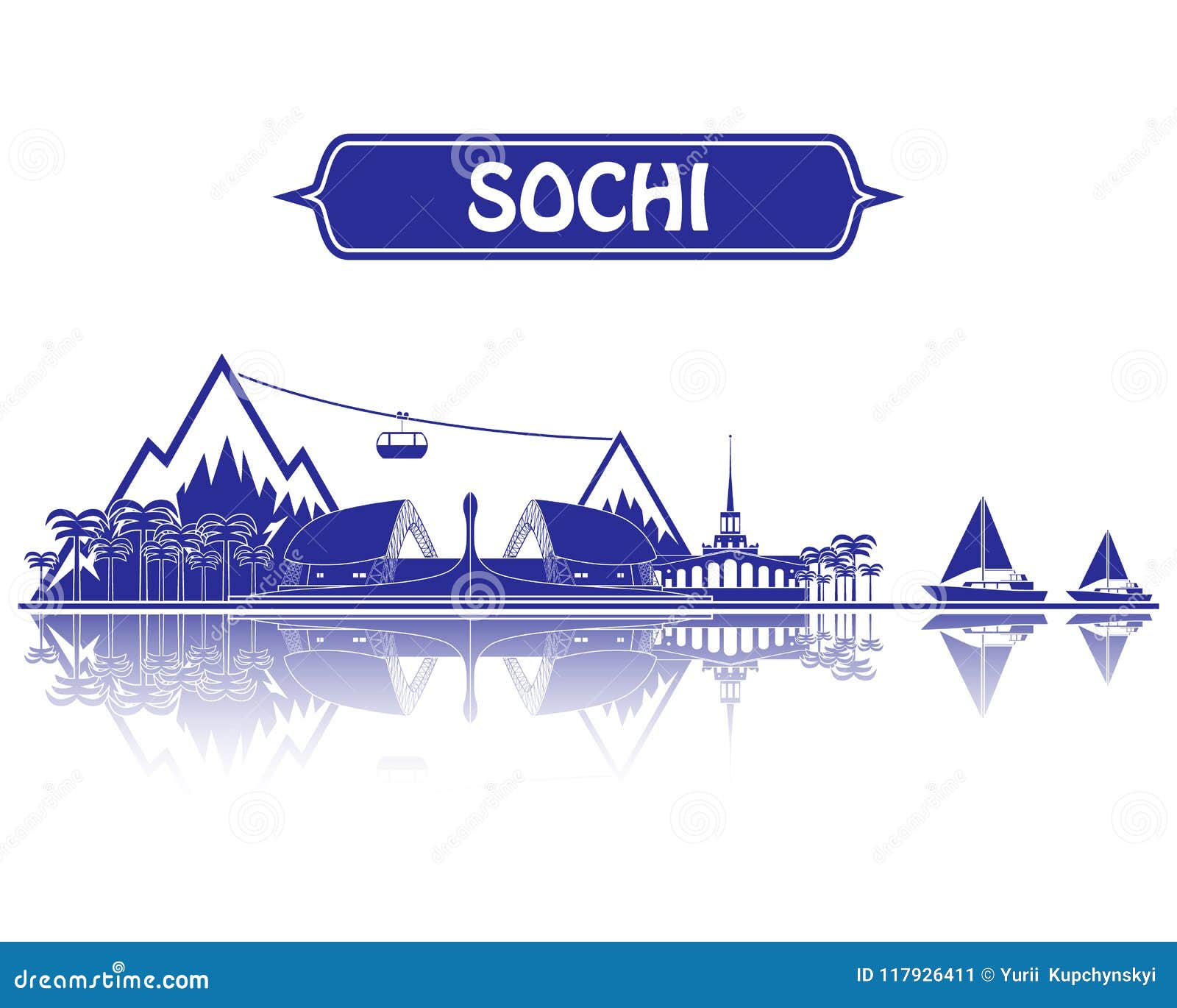Sochi World cup 2018 stock vector. Illustration of landmarks - 117926411