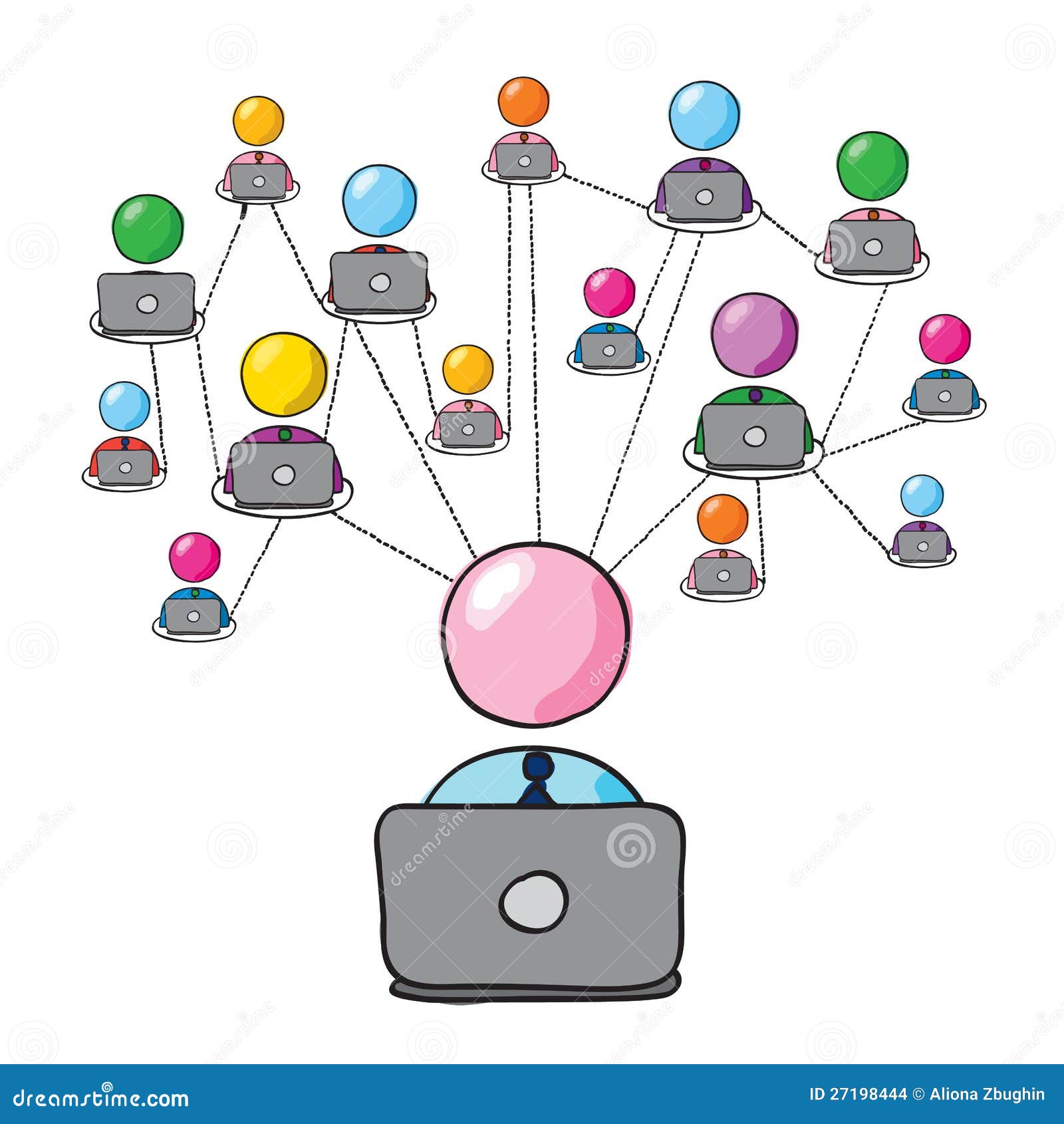 Sociaal netwerk 2 vector illustratie. Illustration of doekje - 27198444