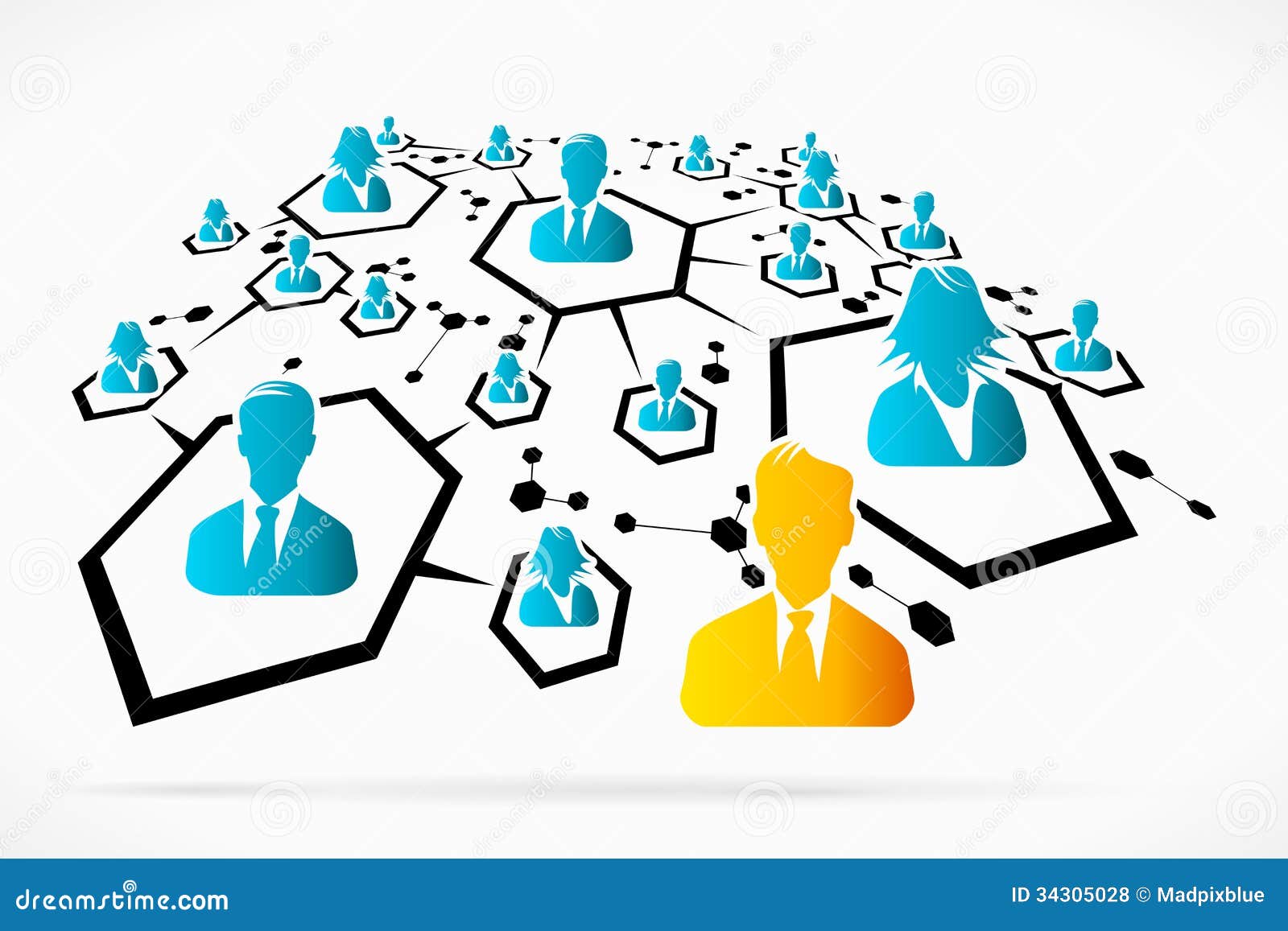 Sociaal Netwerk vector illustratie. Illustration of contactpersoon ...