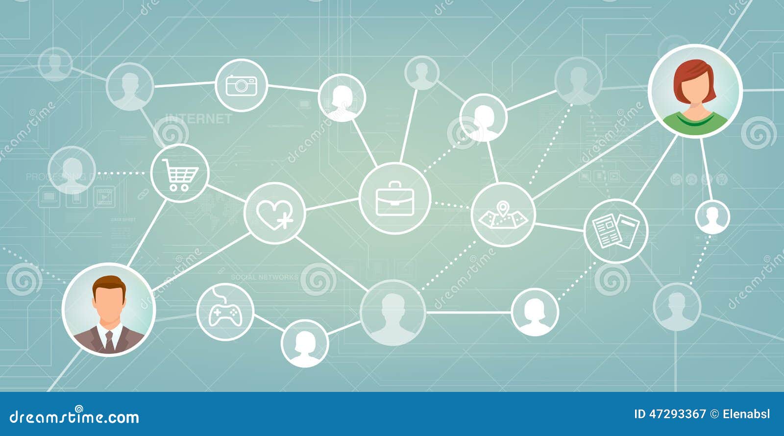 Sociaal netwerk vector illustratie. Illustration of identiteit - 47293367