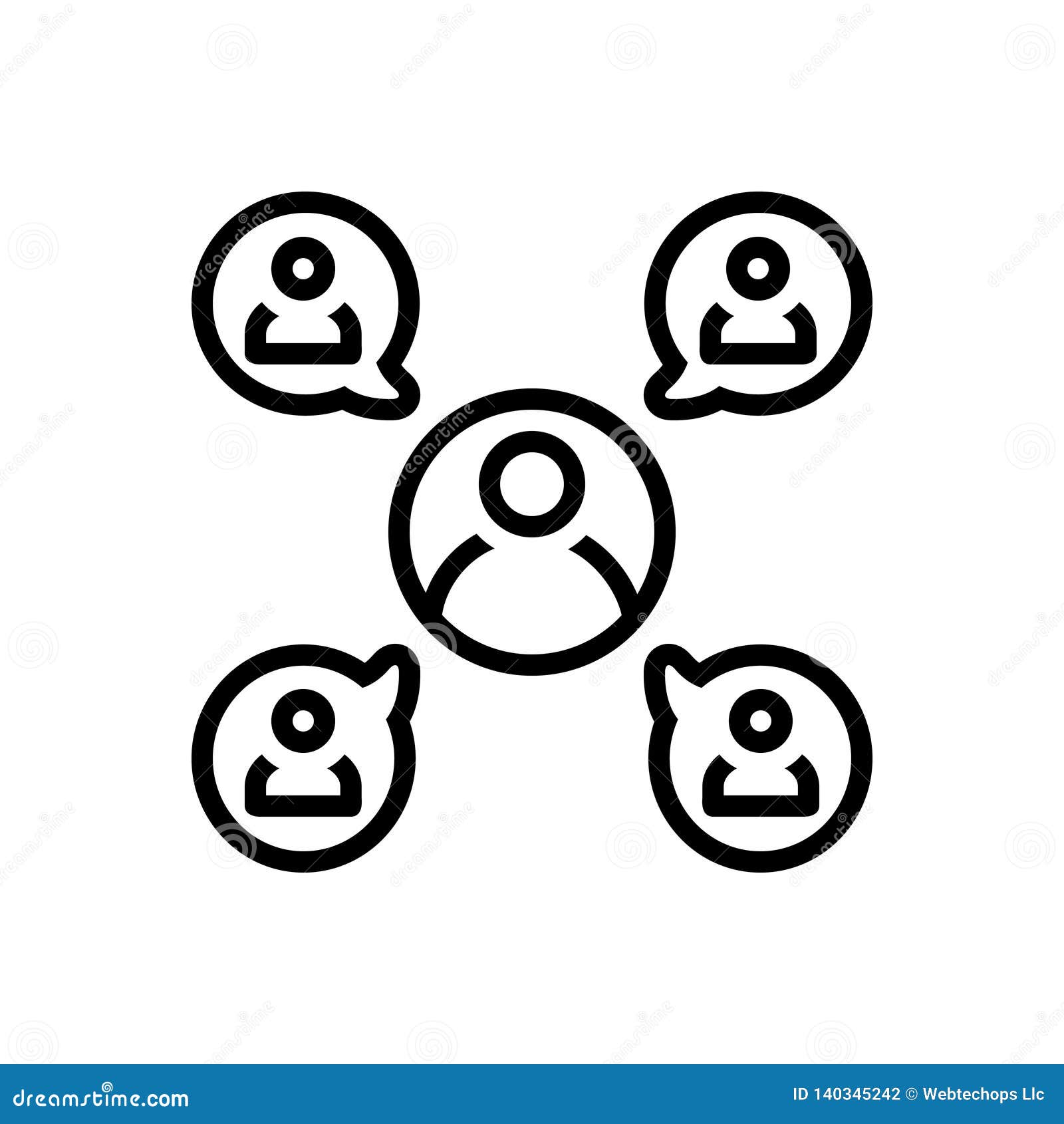 Black Line Icon for Sociable, Personality and Folksy Stock Vector ...