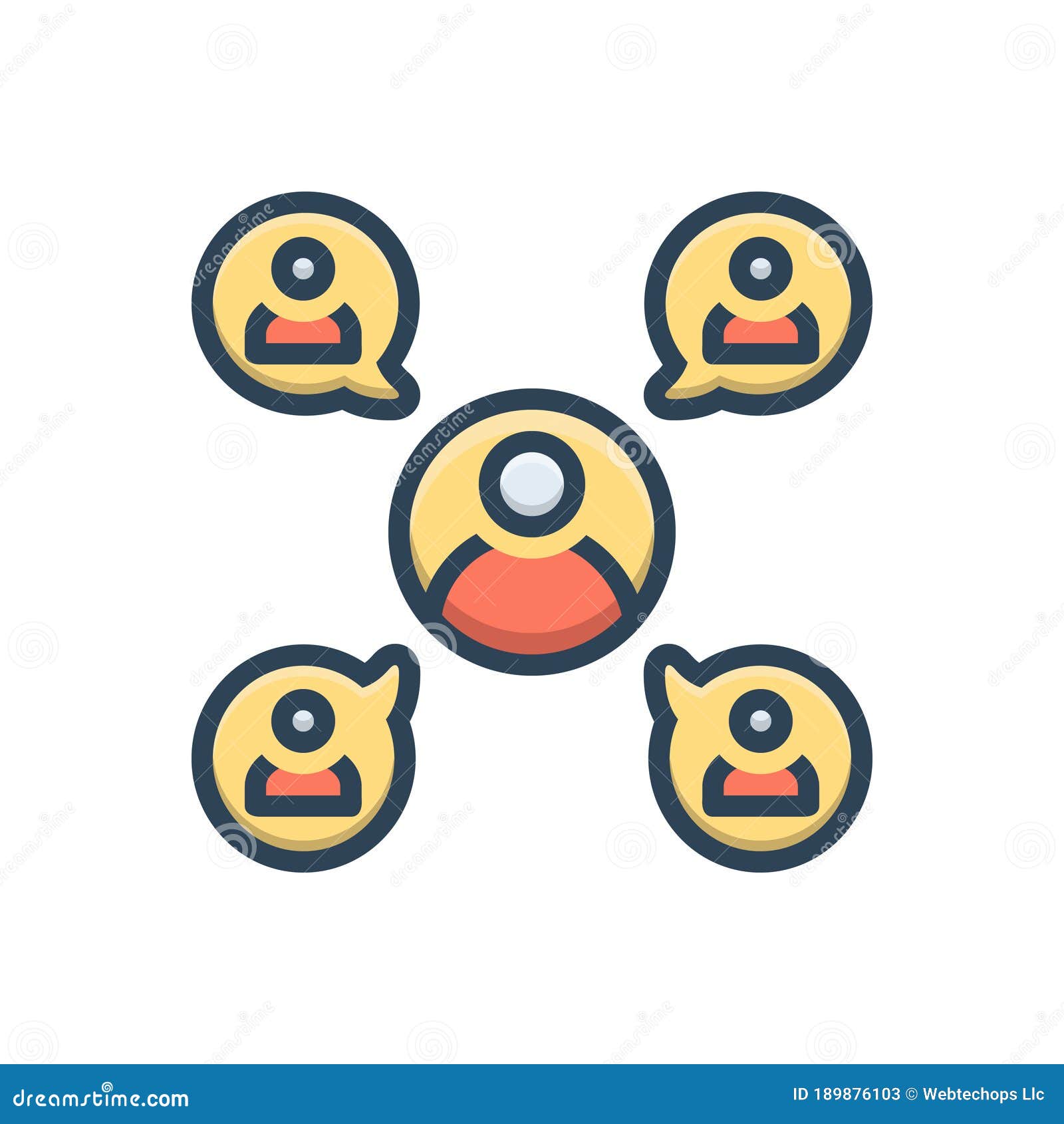 Color Illustration Icon for Sociable, Accommodating and Affable Stock ...