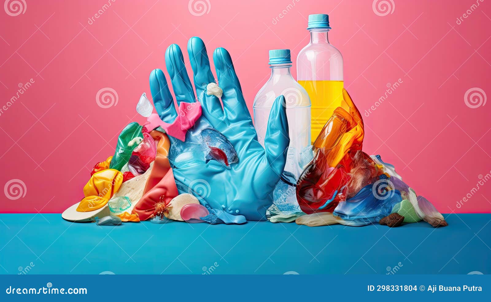 Social Advertising Poster of Plastic Waste Problem. Stock Illustration ...