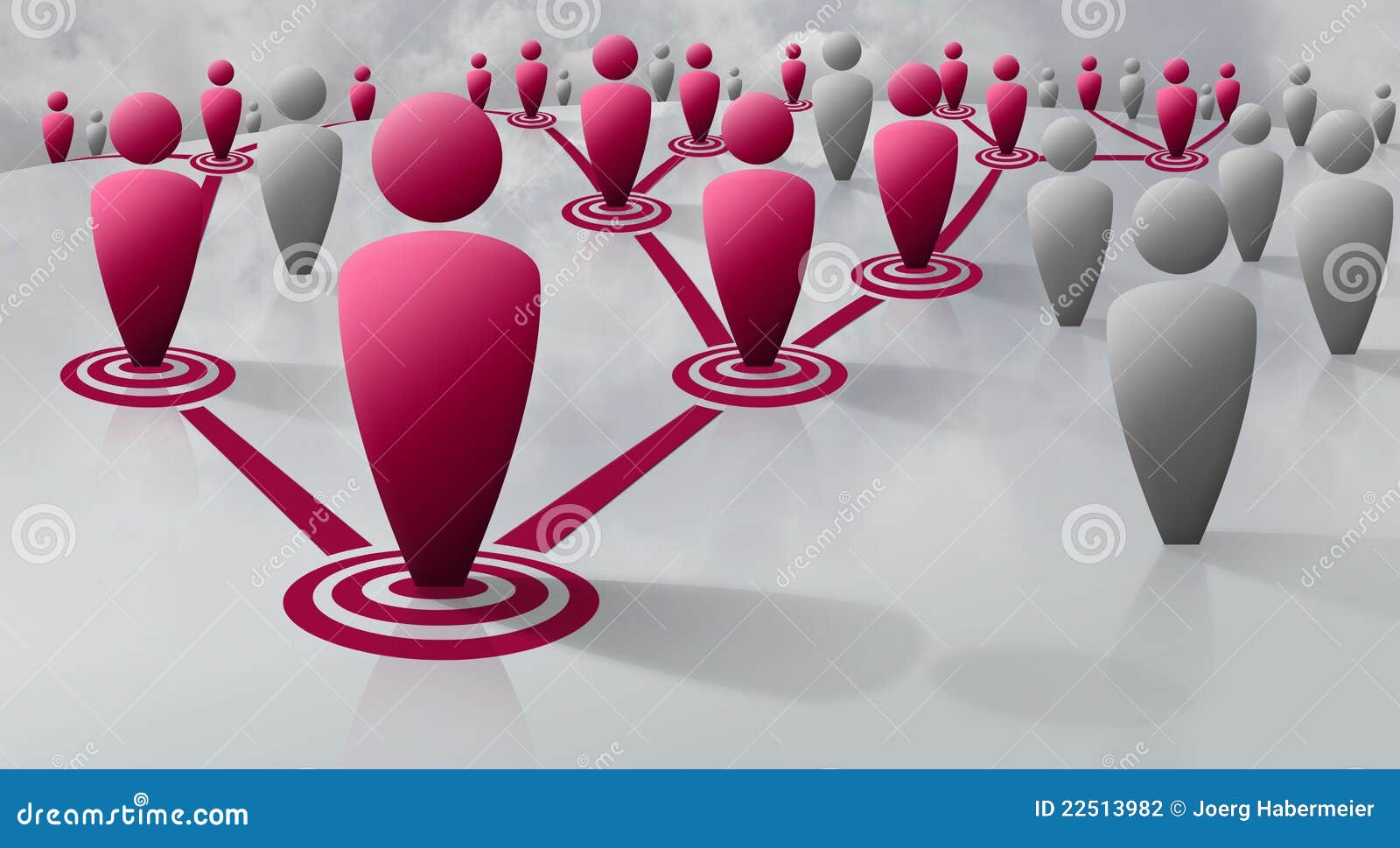 Social or Biological Network of Human Figures Stock Illustration ...