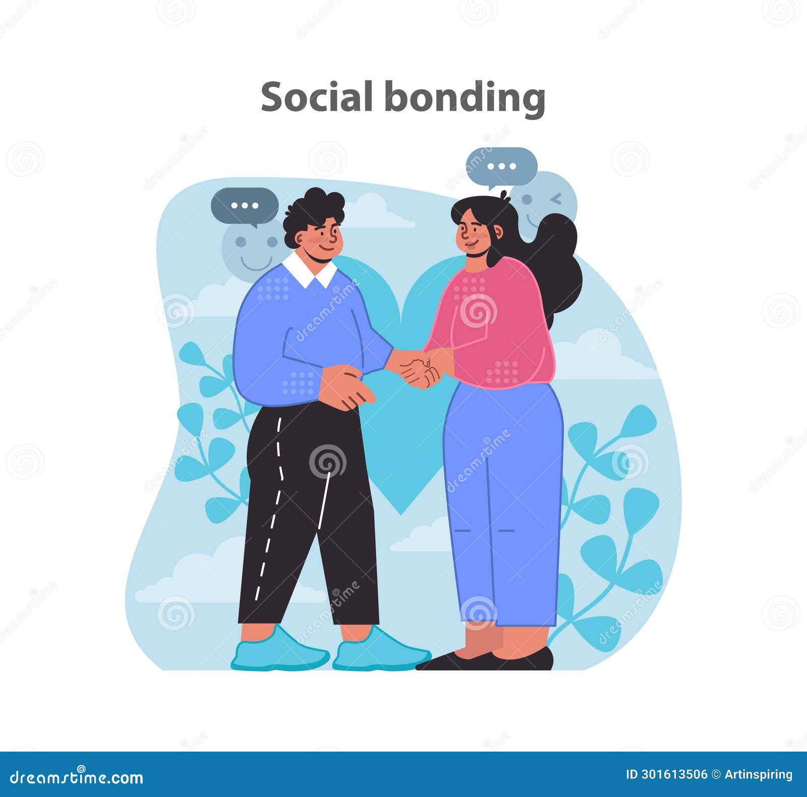 Social Bonding Illustrated. Celebrating Interpersonal Connections Stock ...
