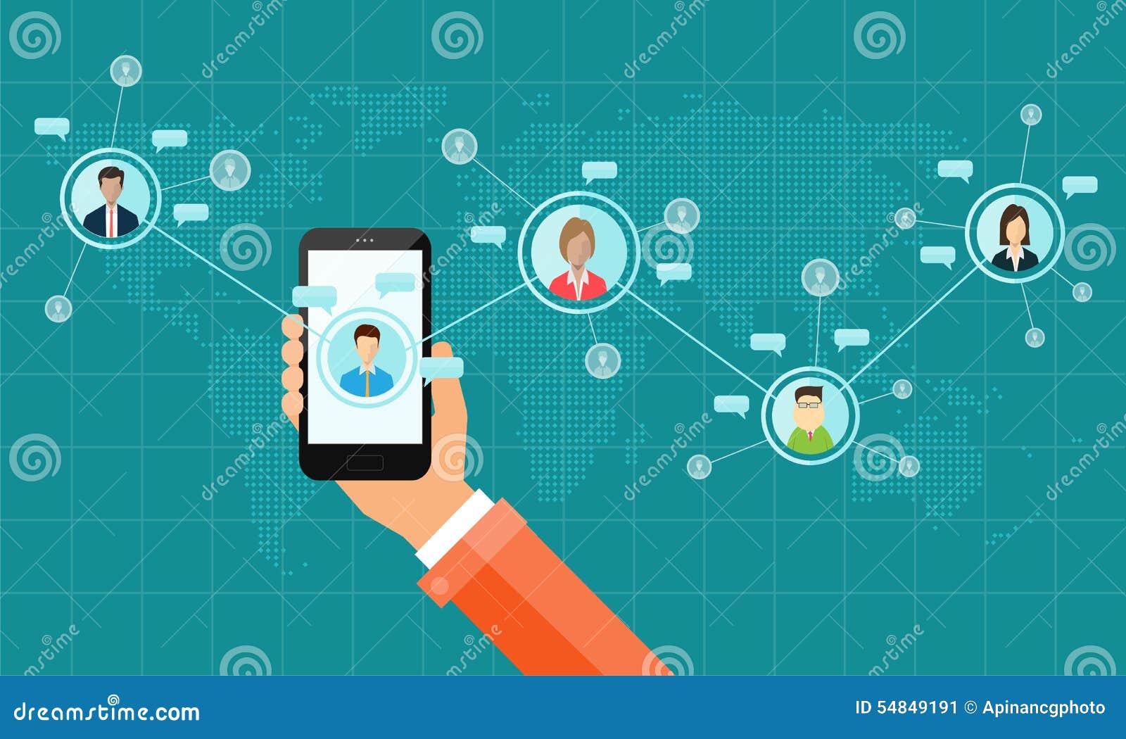 Social Business Connection Technology Concept Stock Vector ...