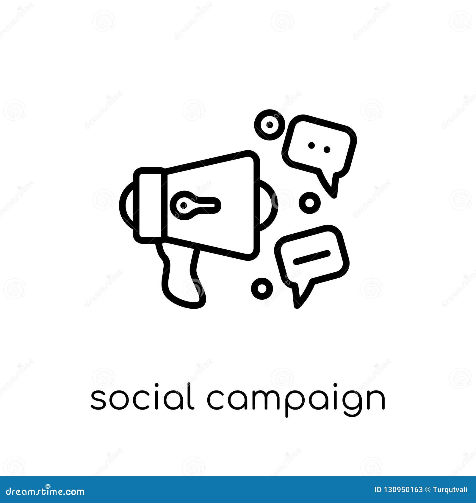 Social Campaign Icon. Trendy Modern Flat Linear Vector Social Ca Stock ...