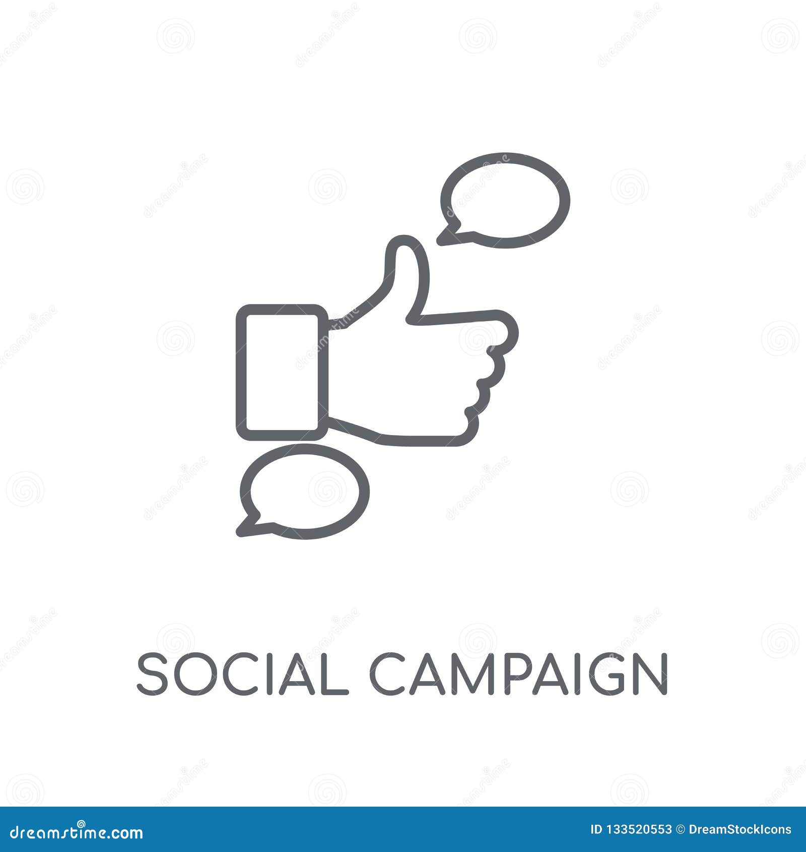 Social Campaign Linear Icon. Modern Outline Social Campaign Logo Stock ...