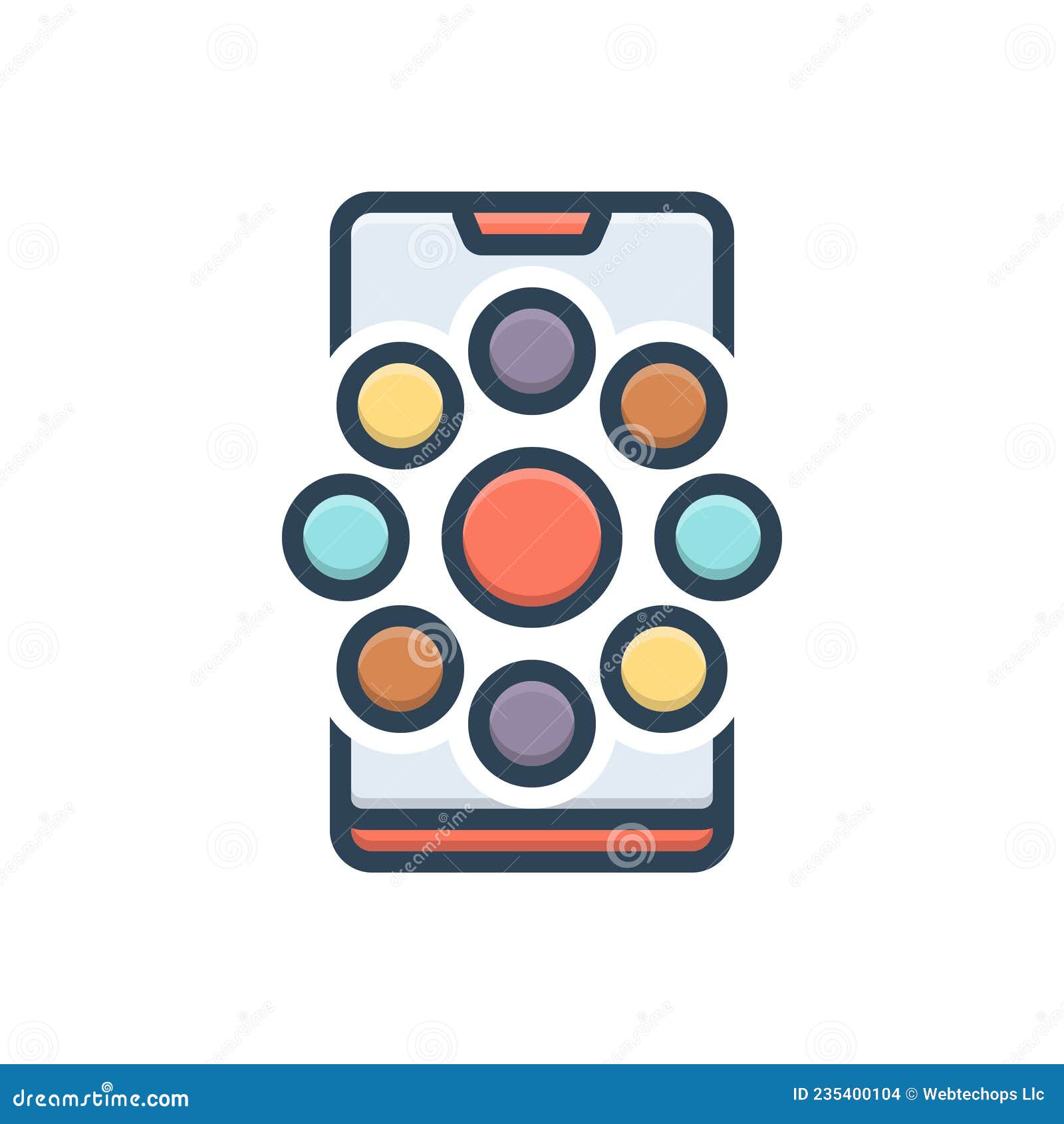 Color Illustration Icon for Social Channels, Communication and ...
