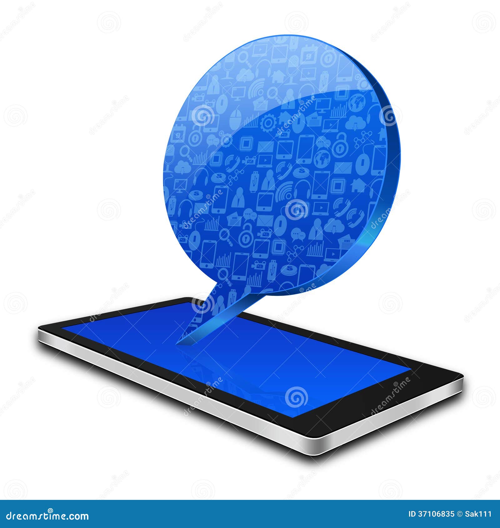 Social with Chat Bubble on Smart Phone,cell Phone Illustration Stock ...