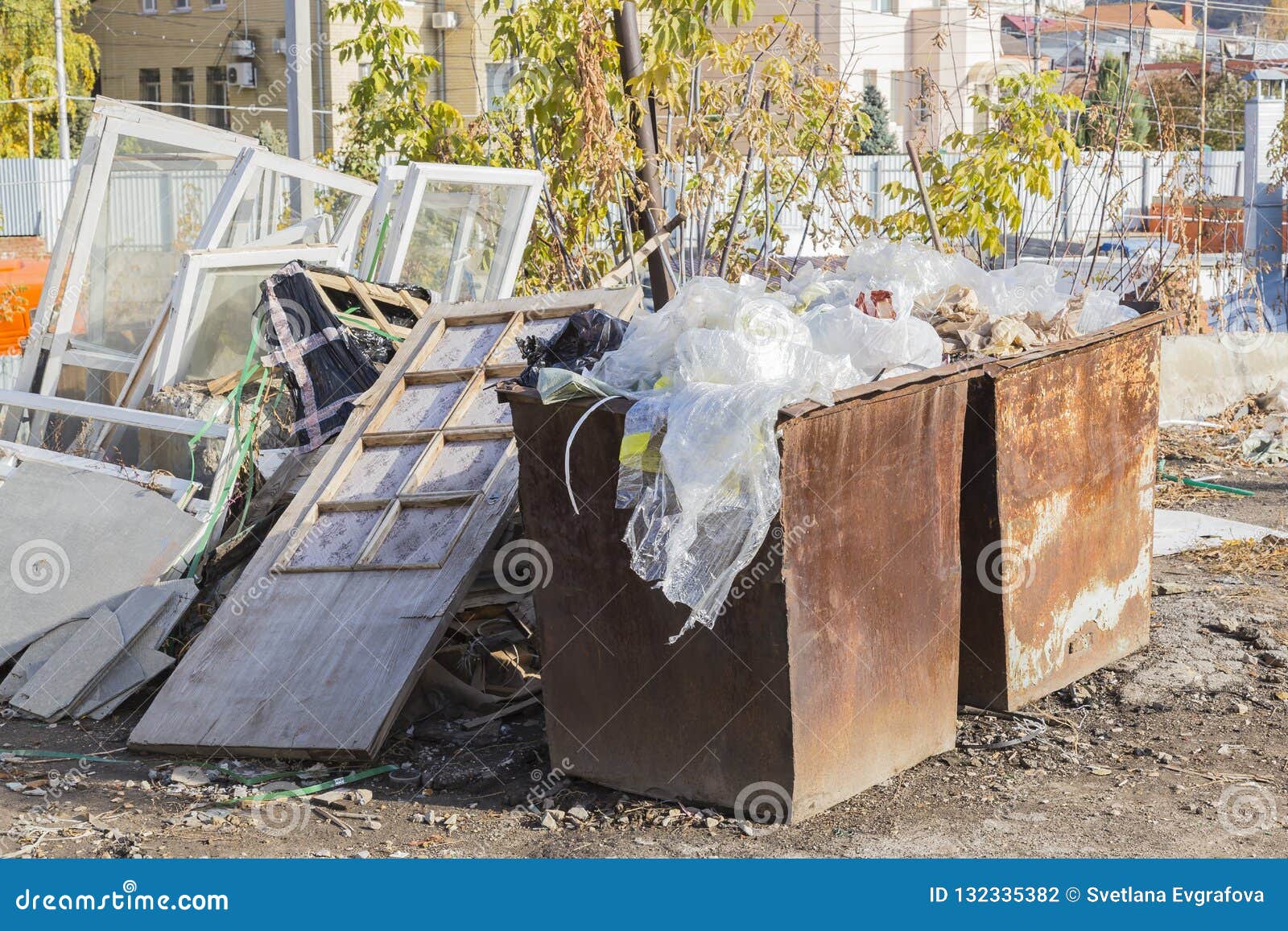 Social and Communal Problems. Failure of Garbage. Crowded Dumpster and ...