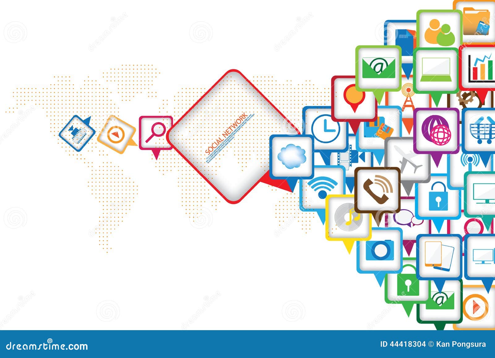 Social Communication Design Stock Vector - Illustration of information ...