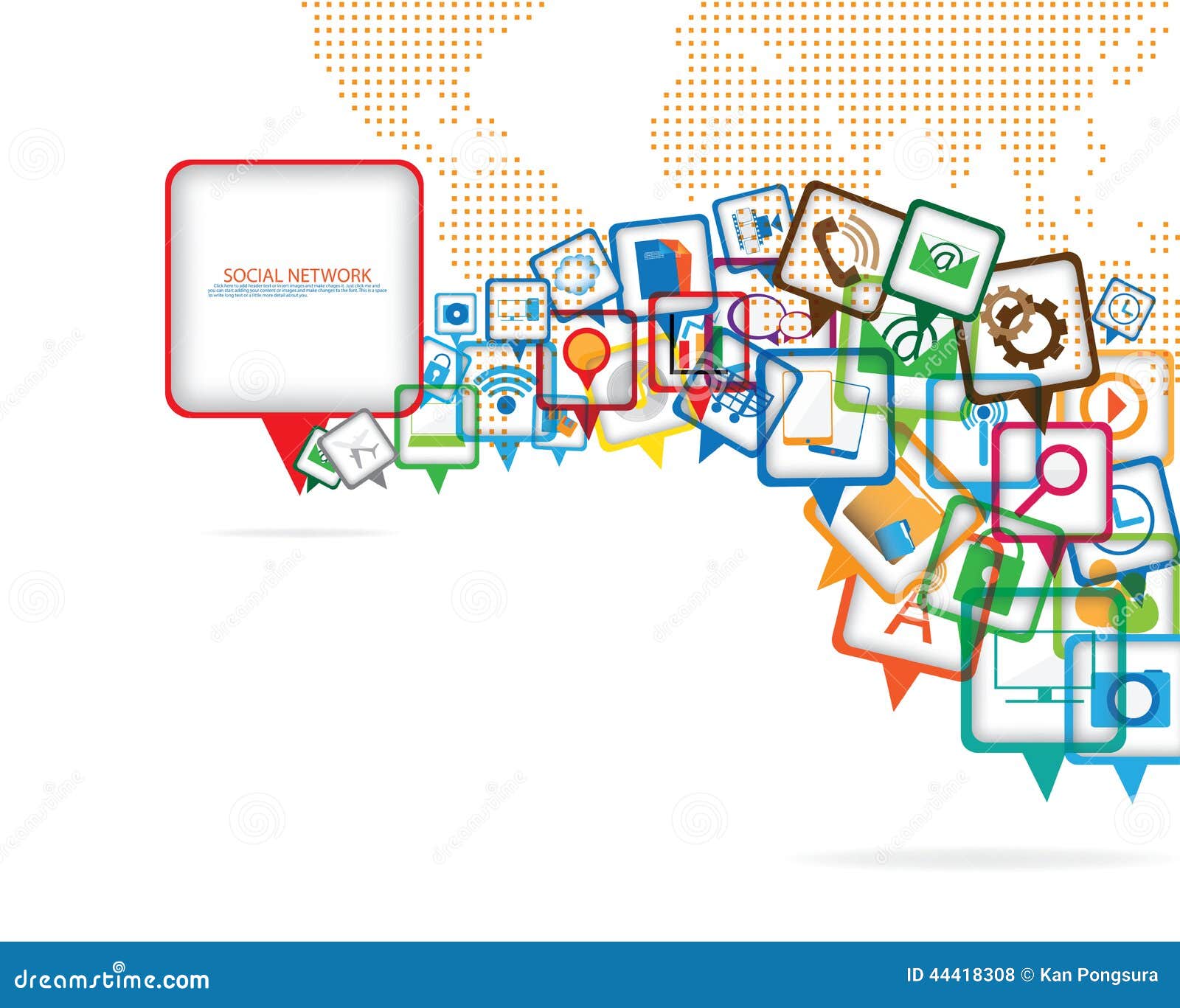 Social Communication Design Stock Vector - Illustration of connection ...