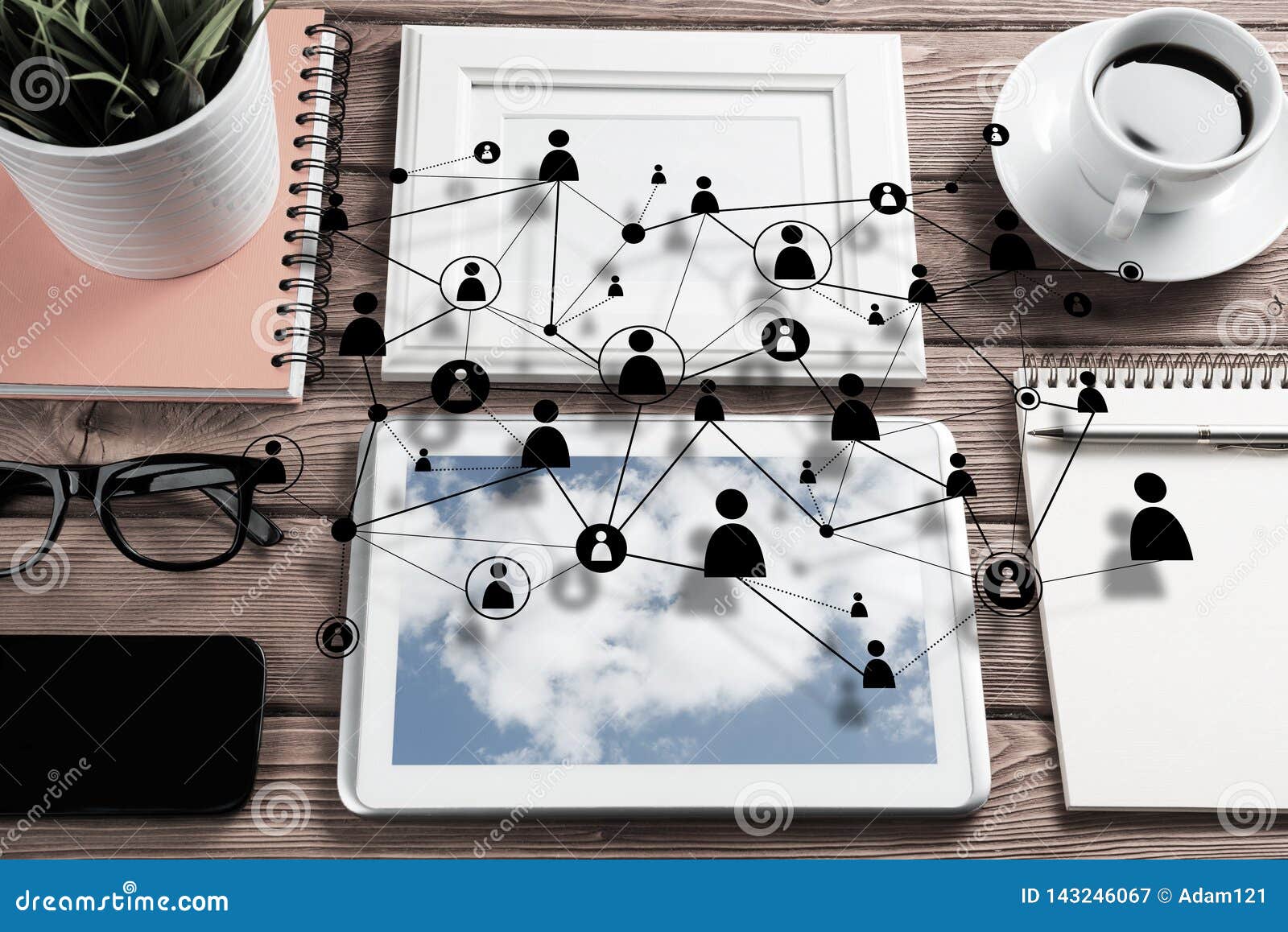 Social Communication and Global Networking Concept Stock Image - Image ...