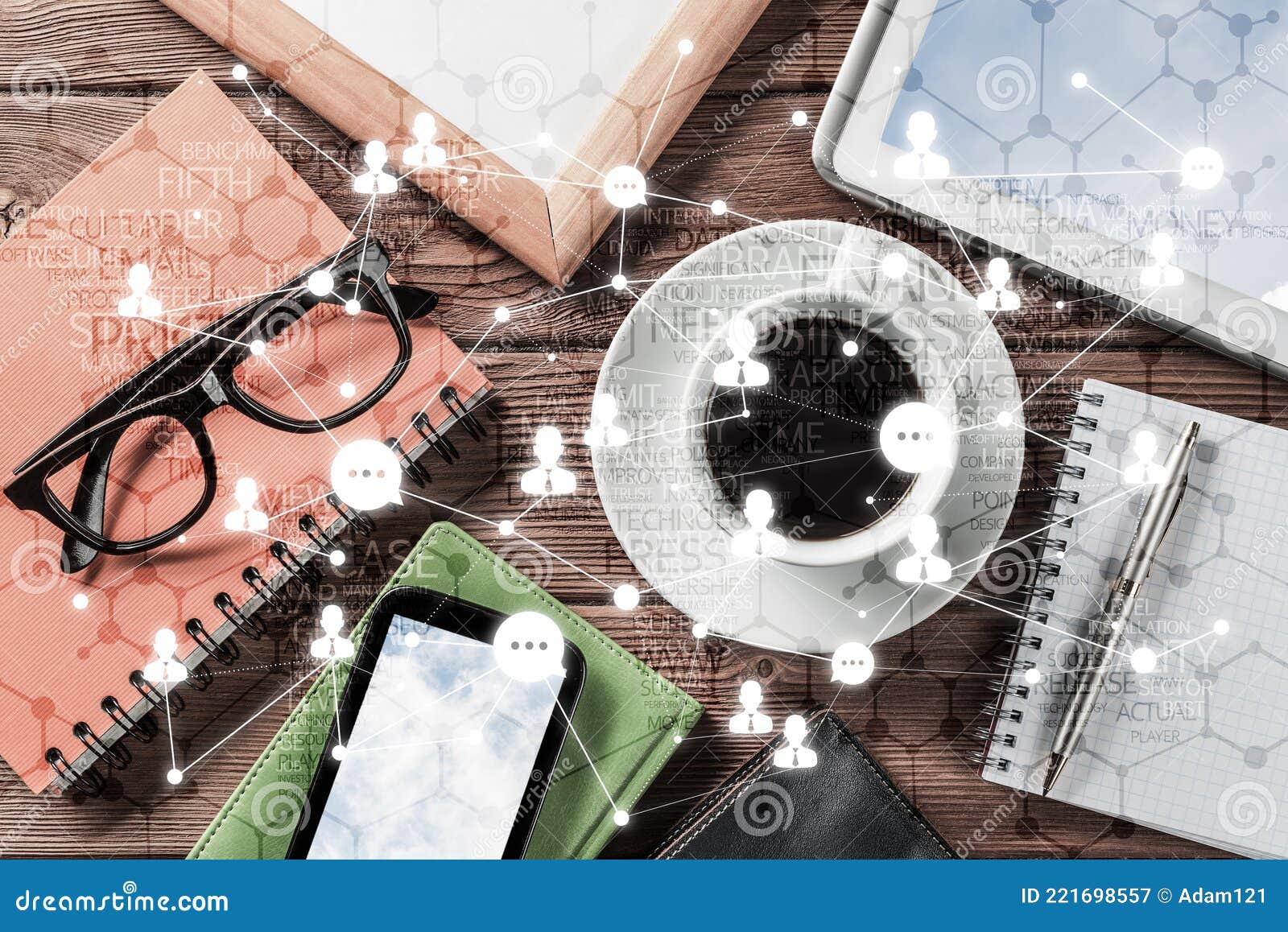 Social Communication and Global Networking Concept Stock Image - Image ...