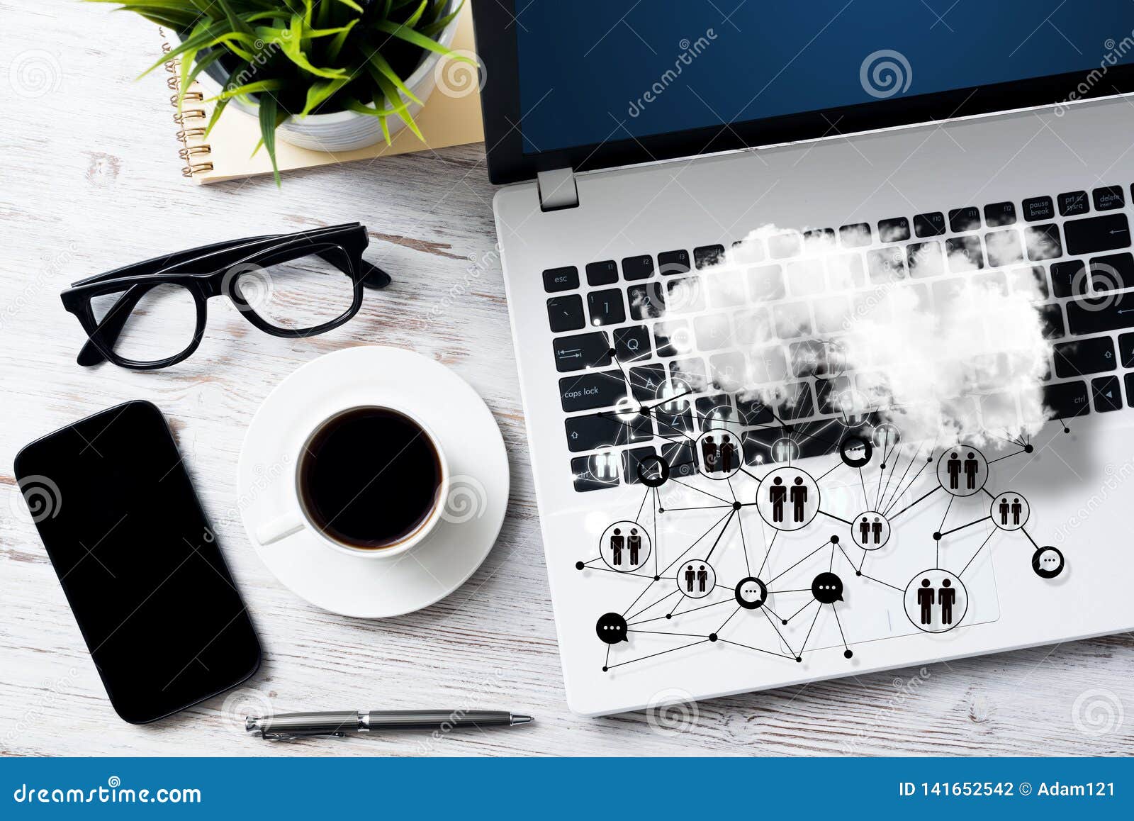 Social Communication and Global Networking Concept Stock Photo - Image ...